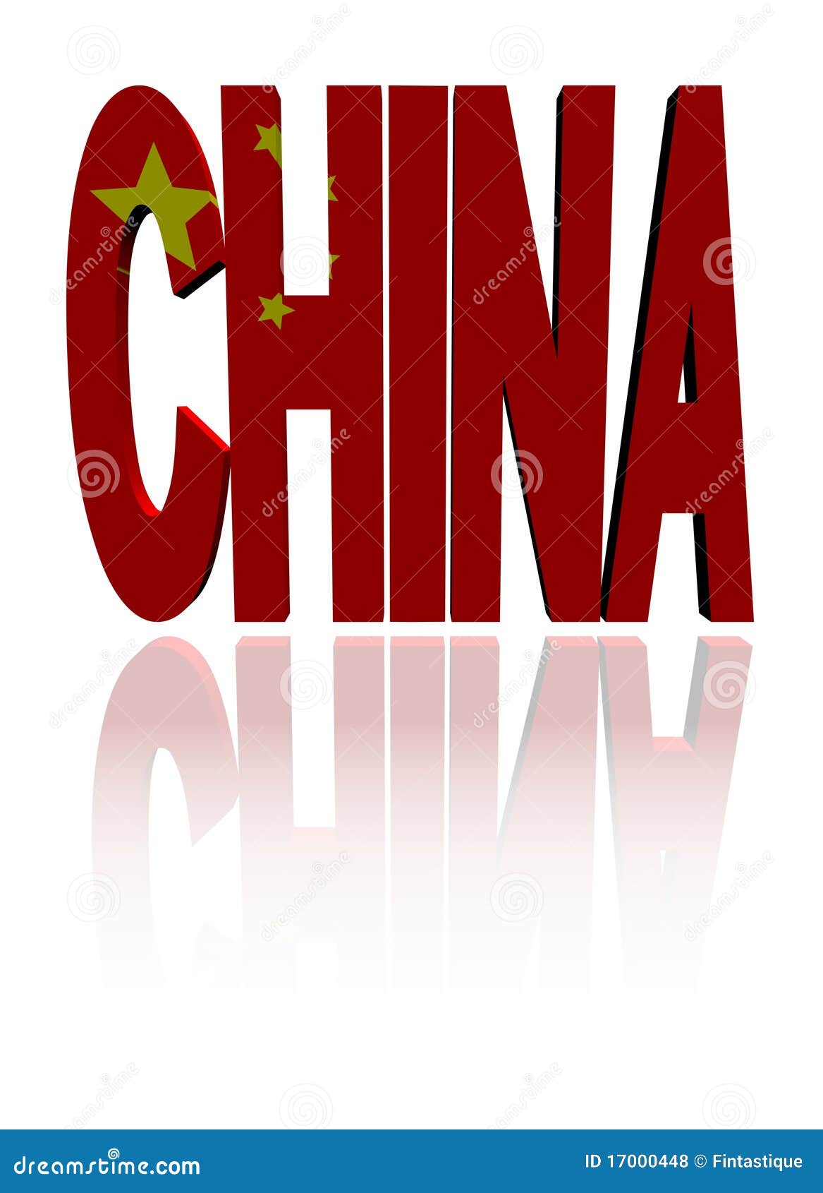 China Text with Chinese Flag Stock Illustration - Illustration of flag ...