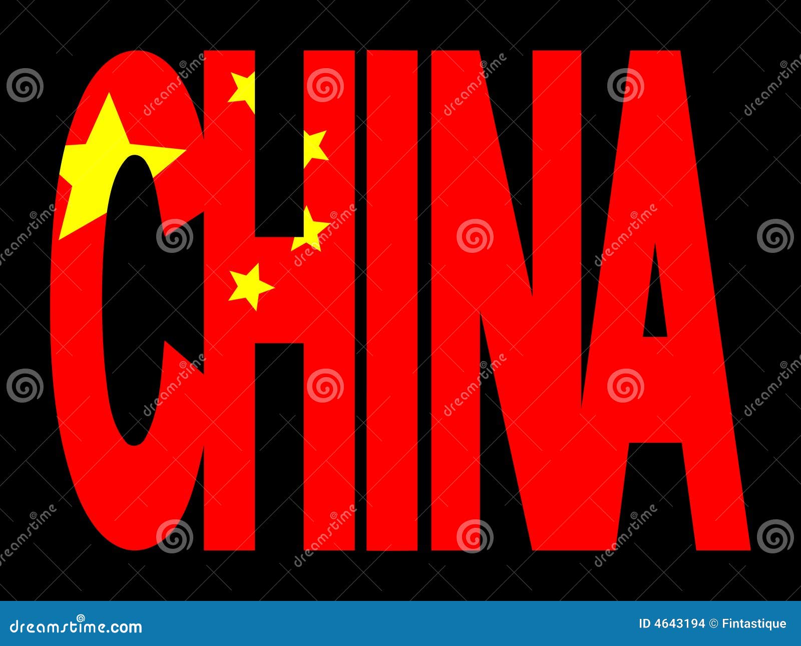 China text with flag stock vector. Illustration of chinese - 4643194