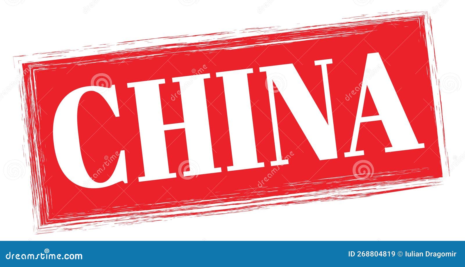 CHINA Text Written on Red Stamp Sign Stock Illustration - Illustration ...
