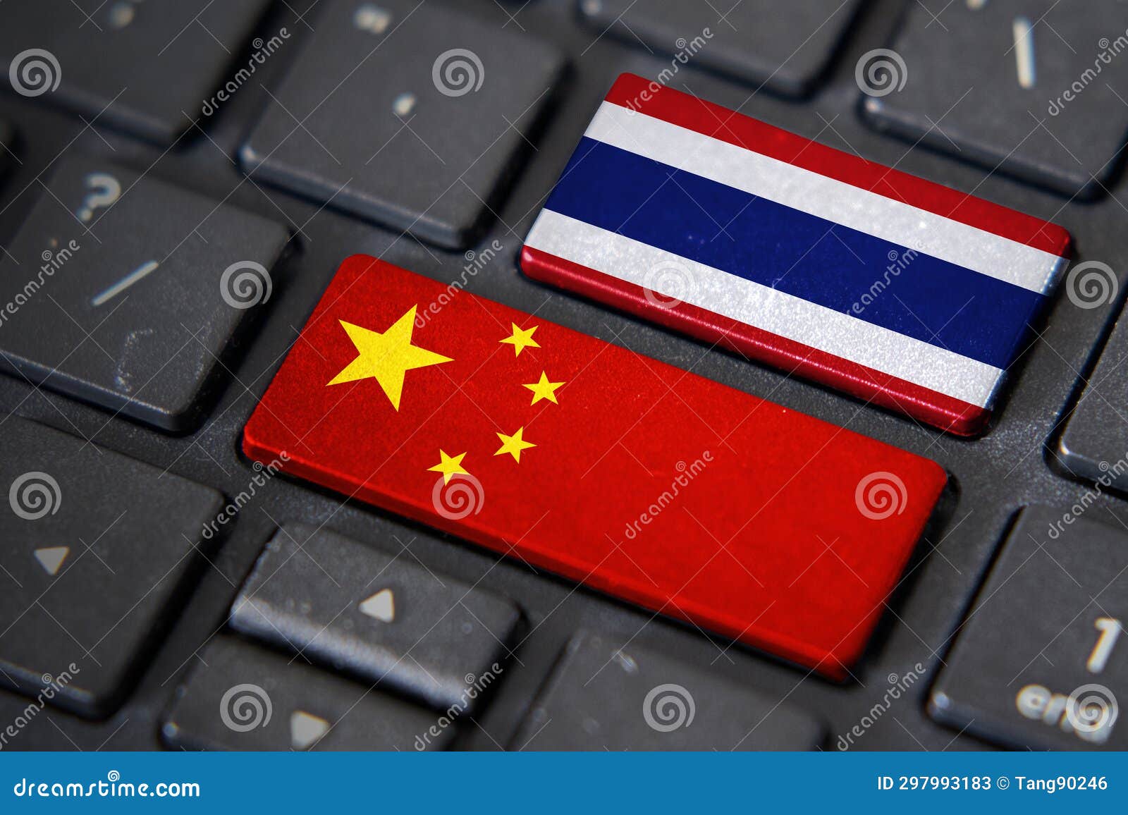 China and Thailand Flags on Computer Keyboard Stock Image - Image of ...