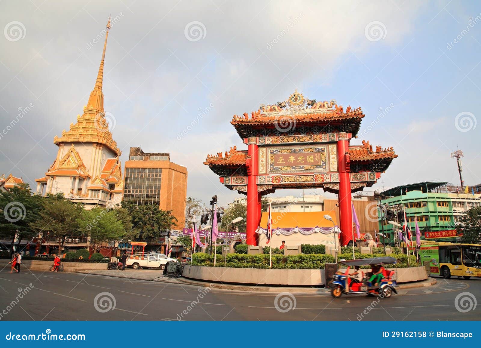 China Town Gateway Arch, Called Odeon Circle Editorial Stock Photo ...