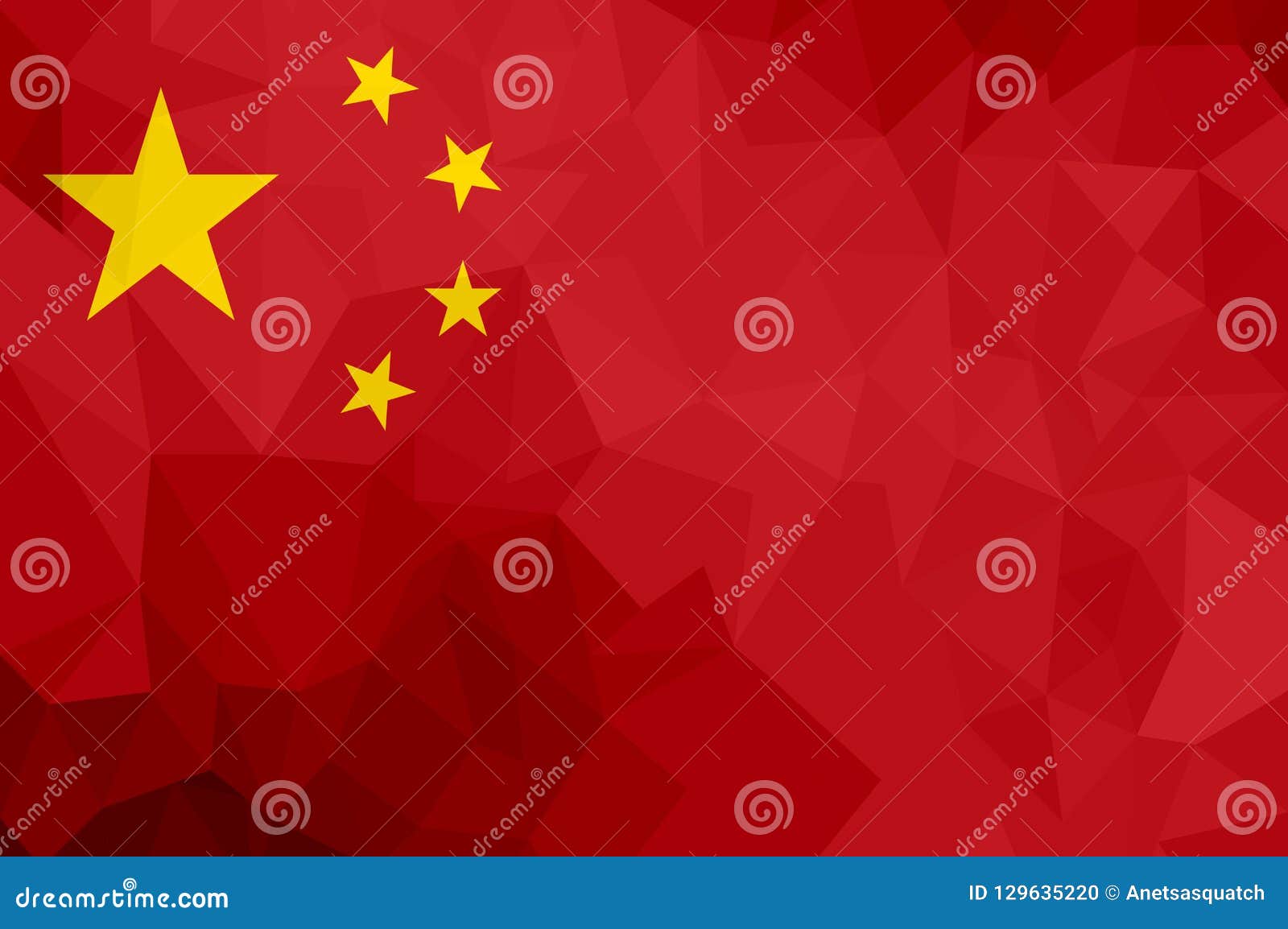 China Polygonal Flag. Mosaic Modern Background. Geometric Design Stock ...