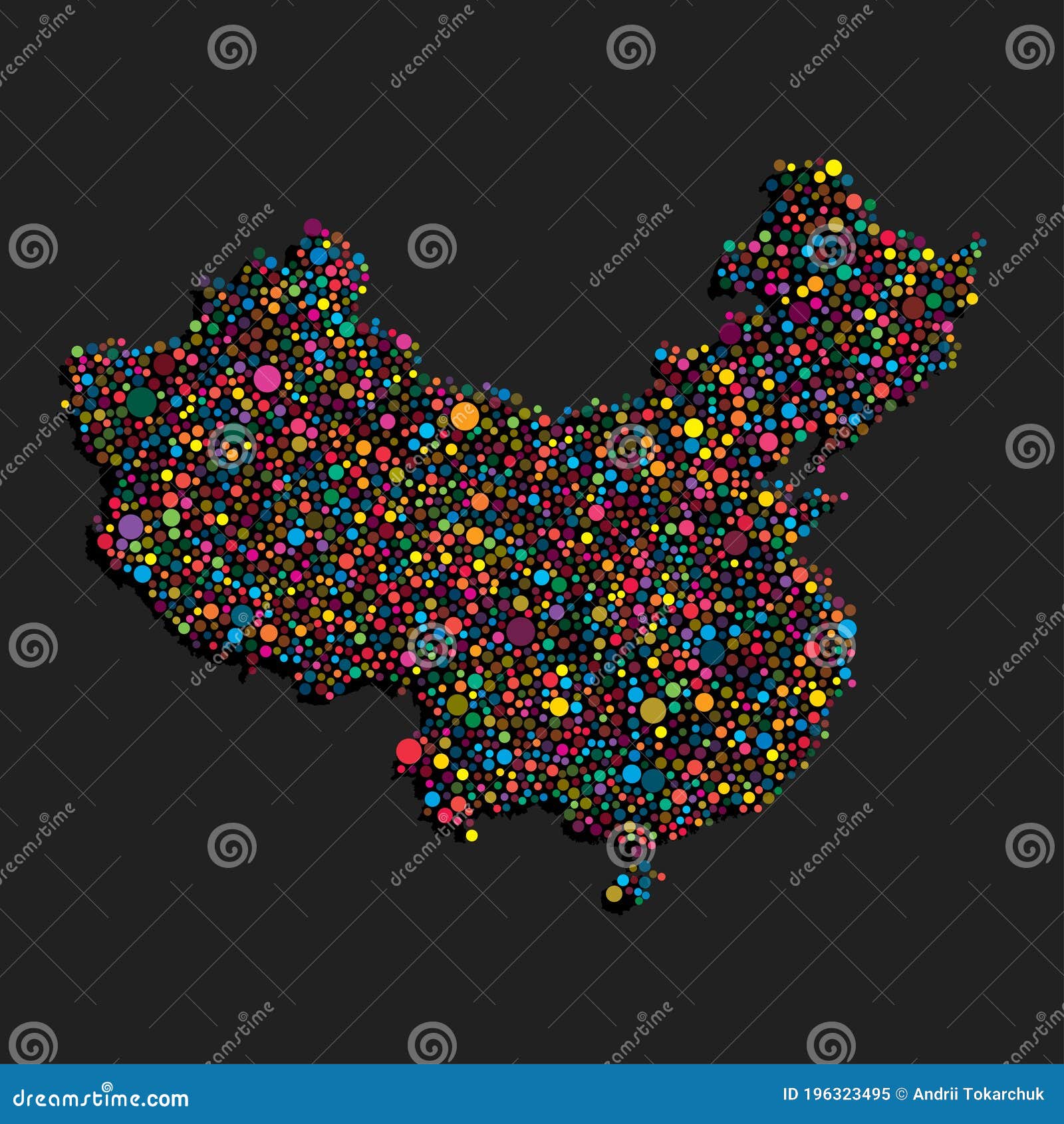 China - Vector Country Map Made of Colorful Dots Stock Vector ...