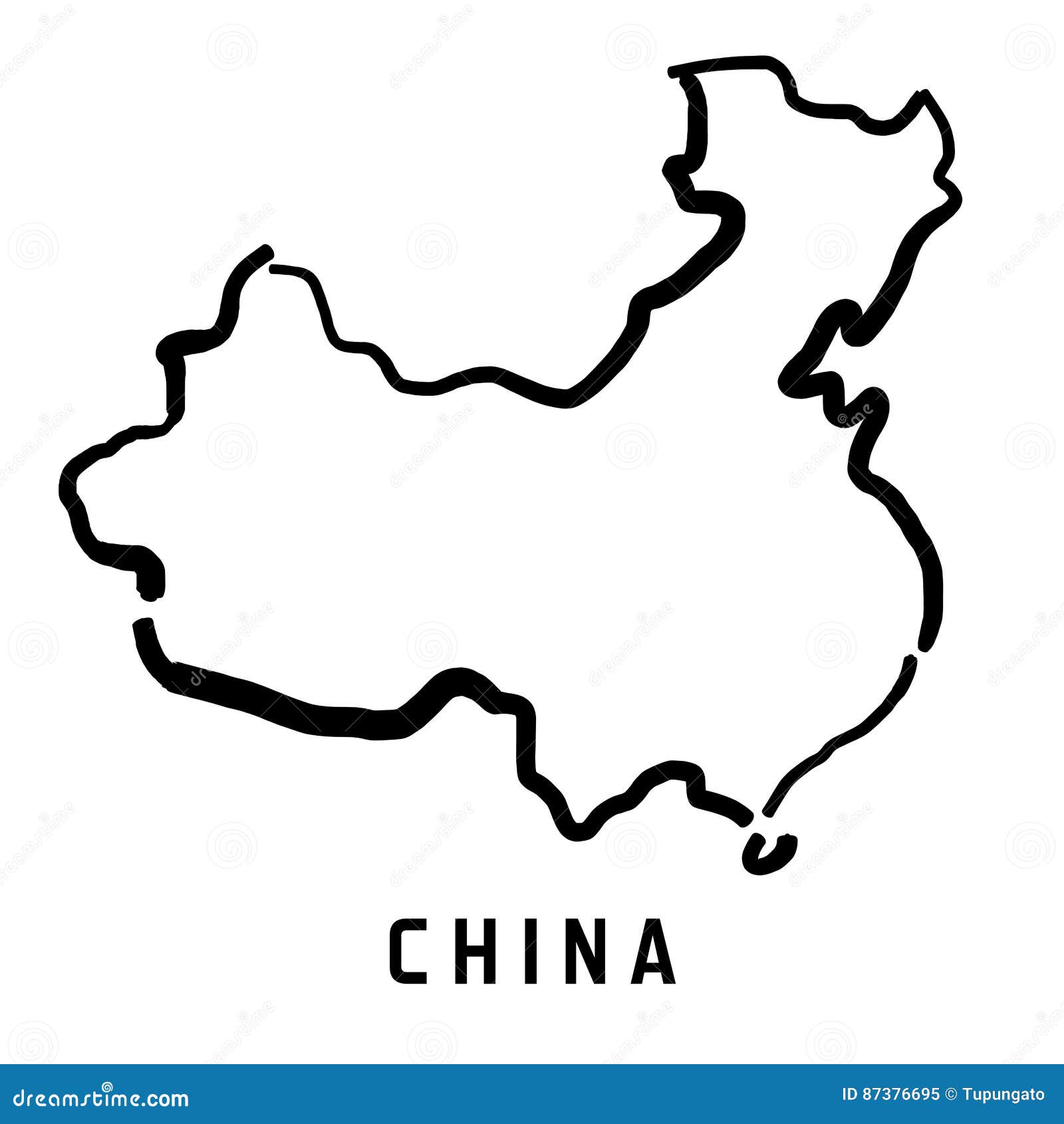 China vector outline stock vector. Illustration of place - 87376695