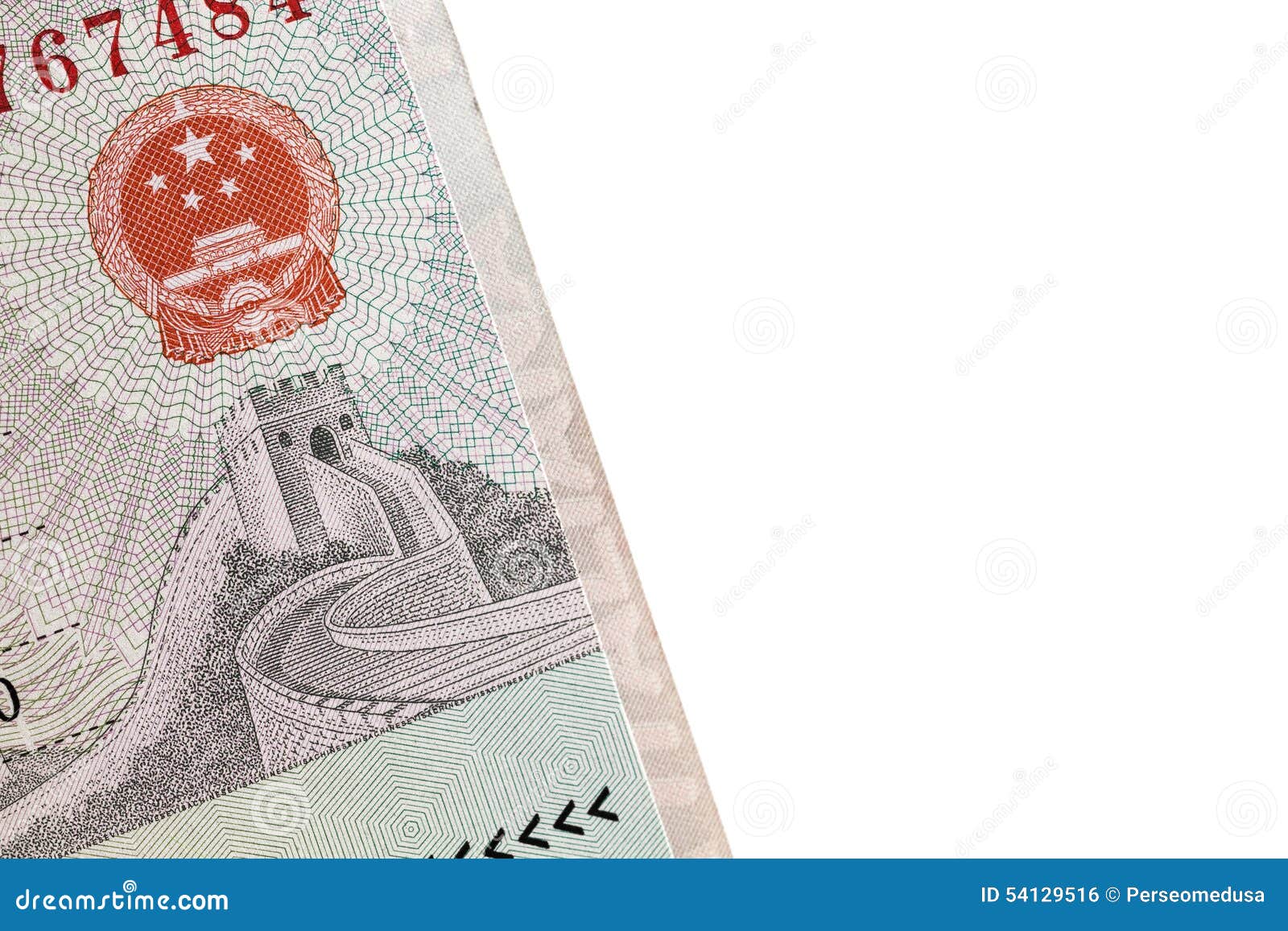 China Visa Sticker On Passport Background. Chinese Visa Issued Status ...