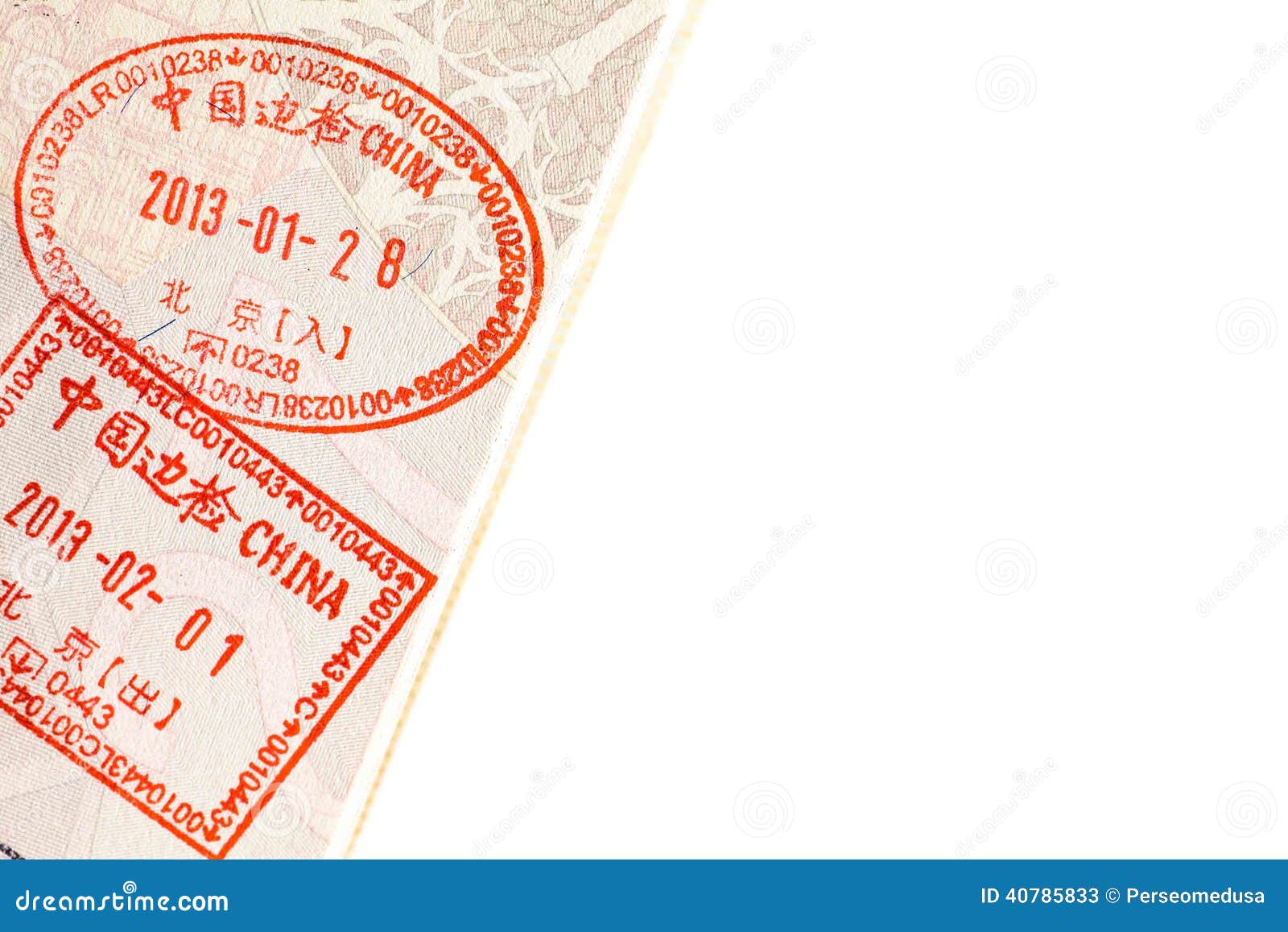 China Visa Sticker On Passport Background. Chinese Visa Issued Status ...