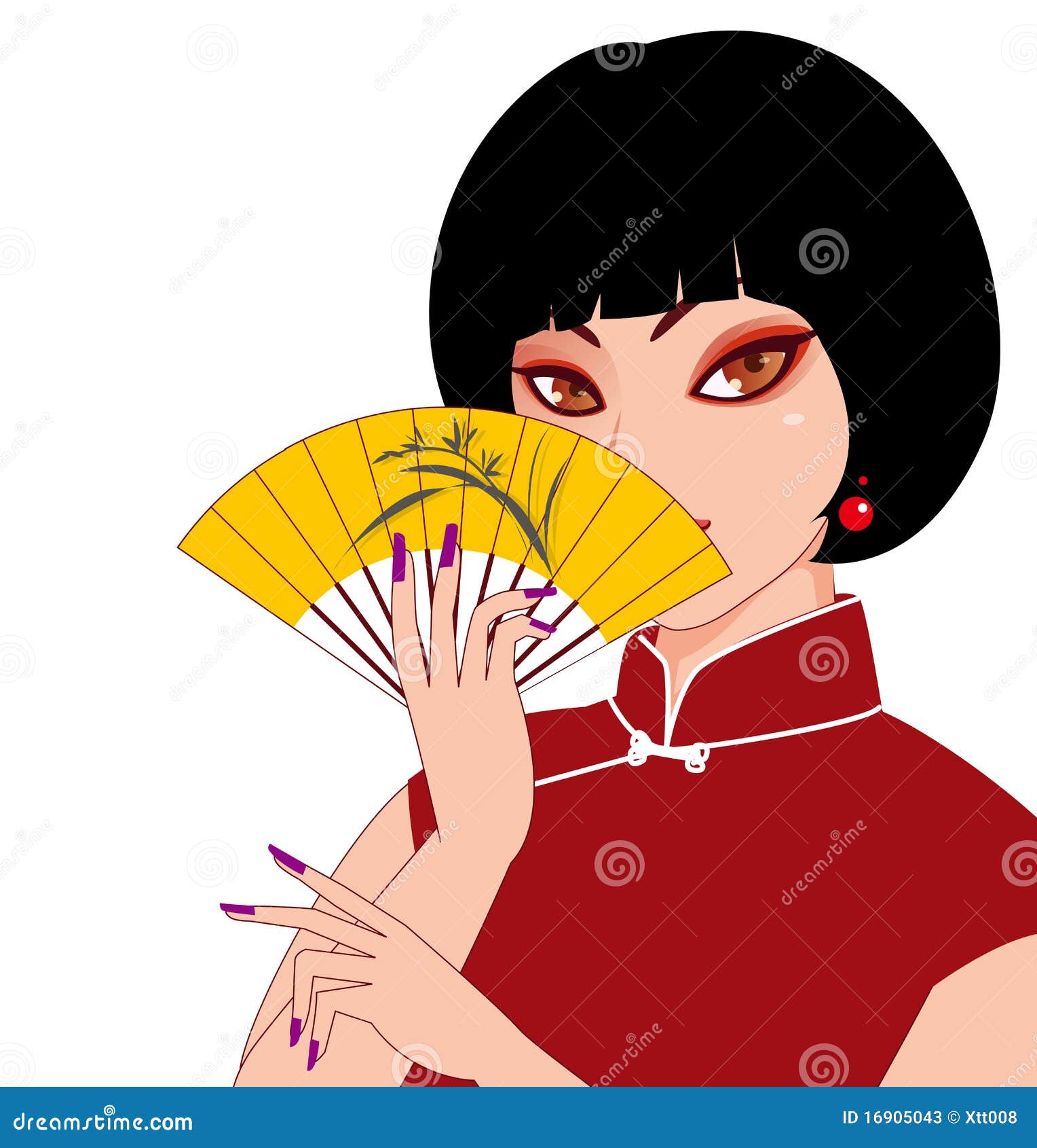 China Women National Dress Cartoon Vector | CartoonDealer.com #48513715