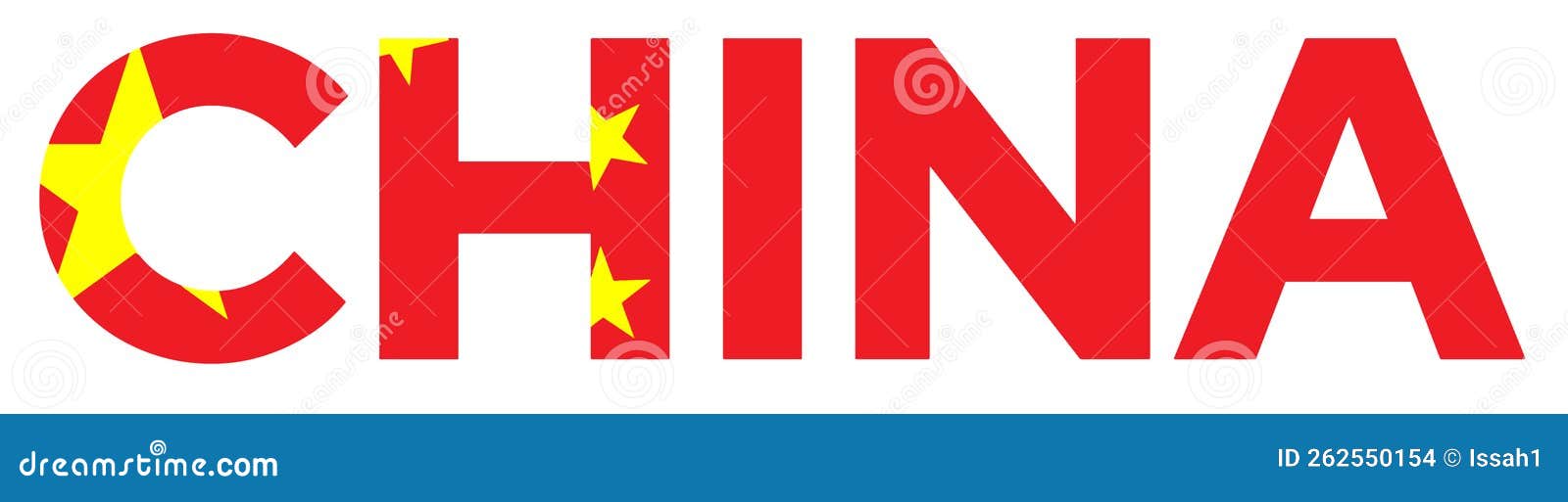 China Word in Flag Style in Vector Stock Vector - Illustration of ...