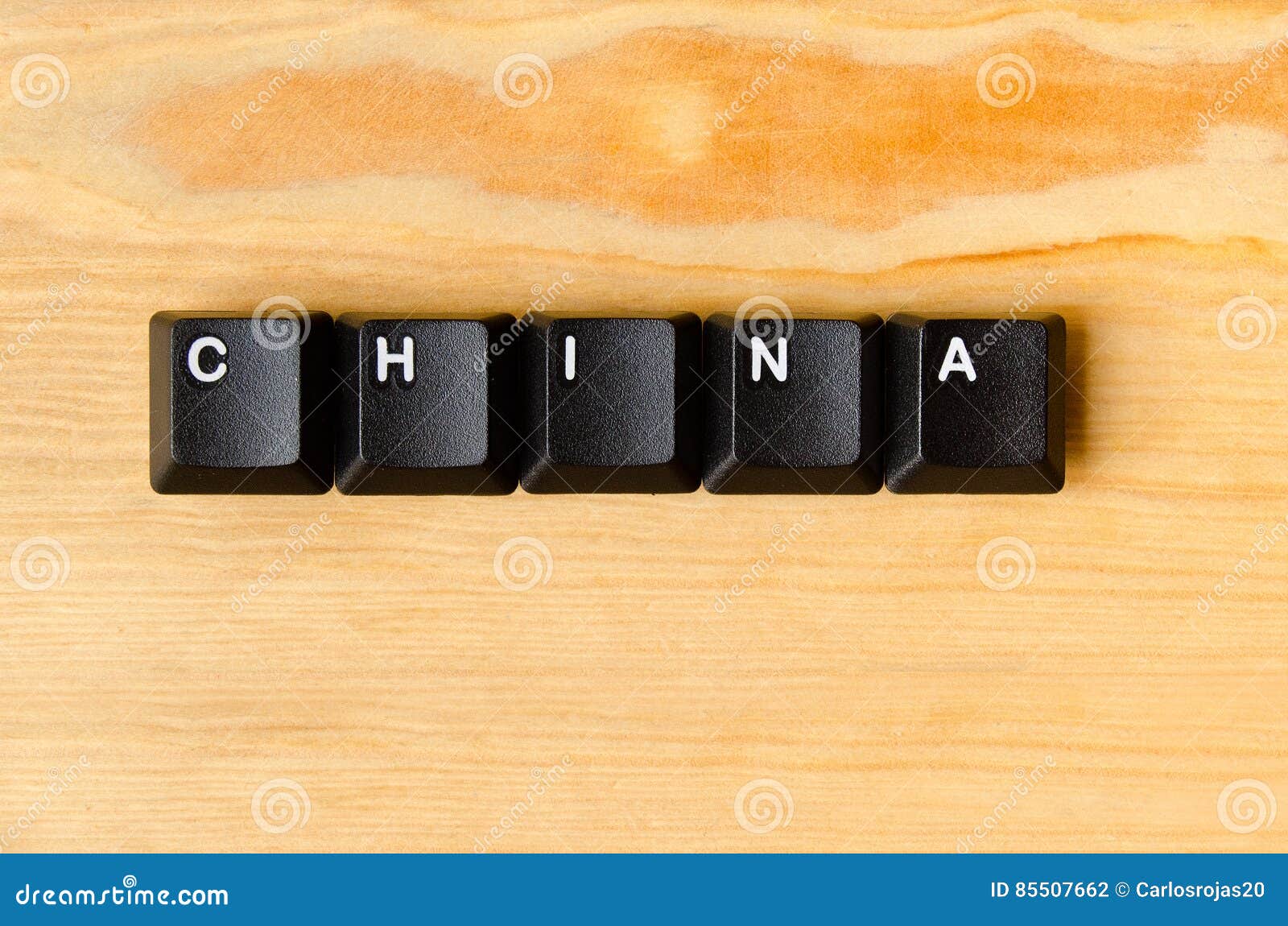 China, Word On Wooden Blocks. Isolated On A White Background Stock ...