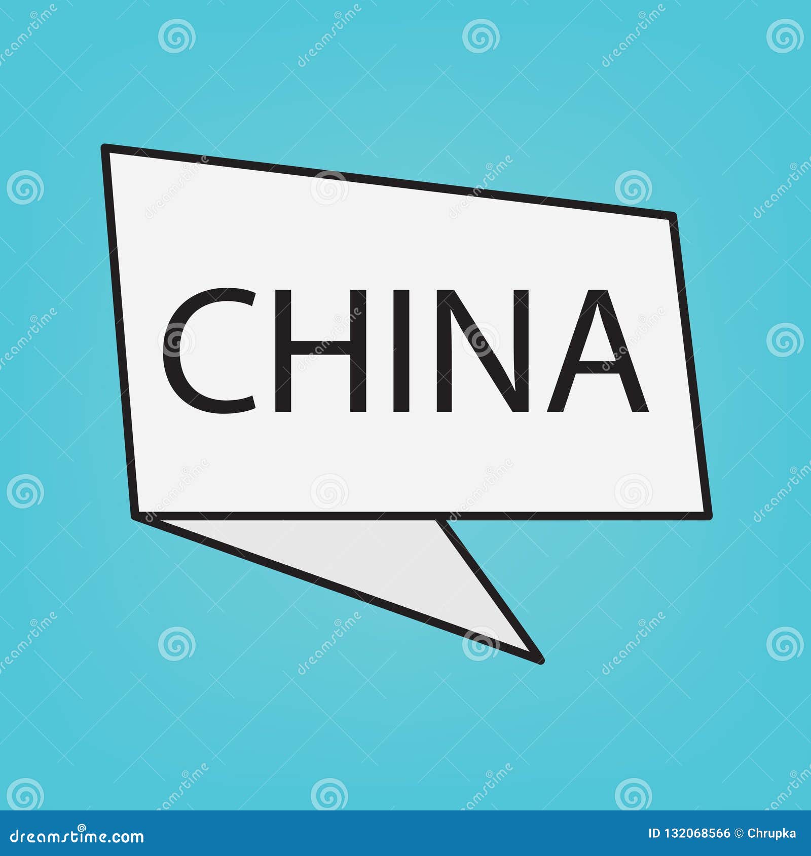 China word on a sticker stock vector. Illustration of china - 132068566