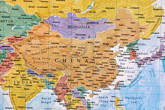 China on the World Map Close-up Stock Image - Image of confucius ...
