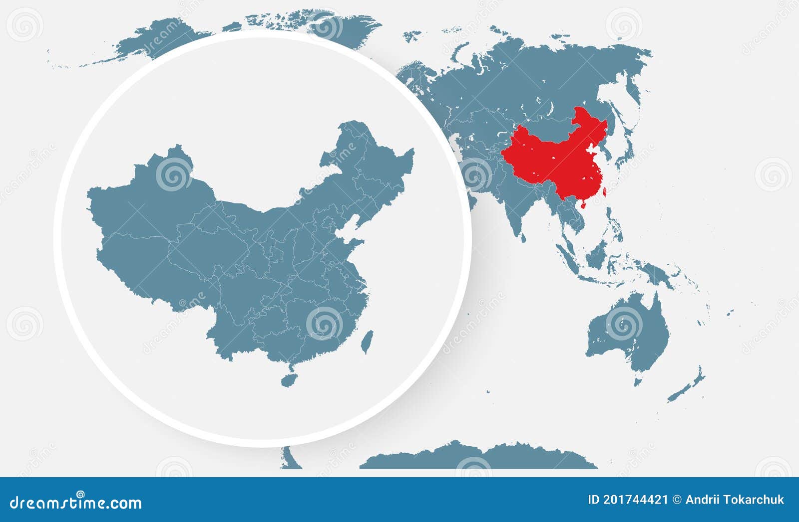 China in World Map, Vector Template Background Stock Vector ...