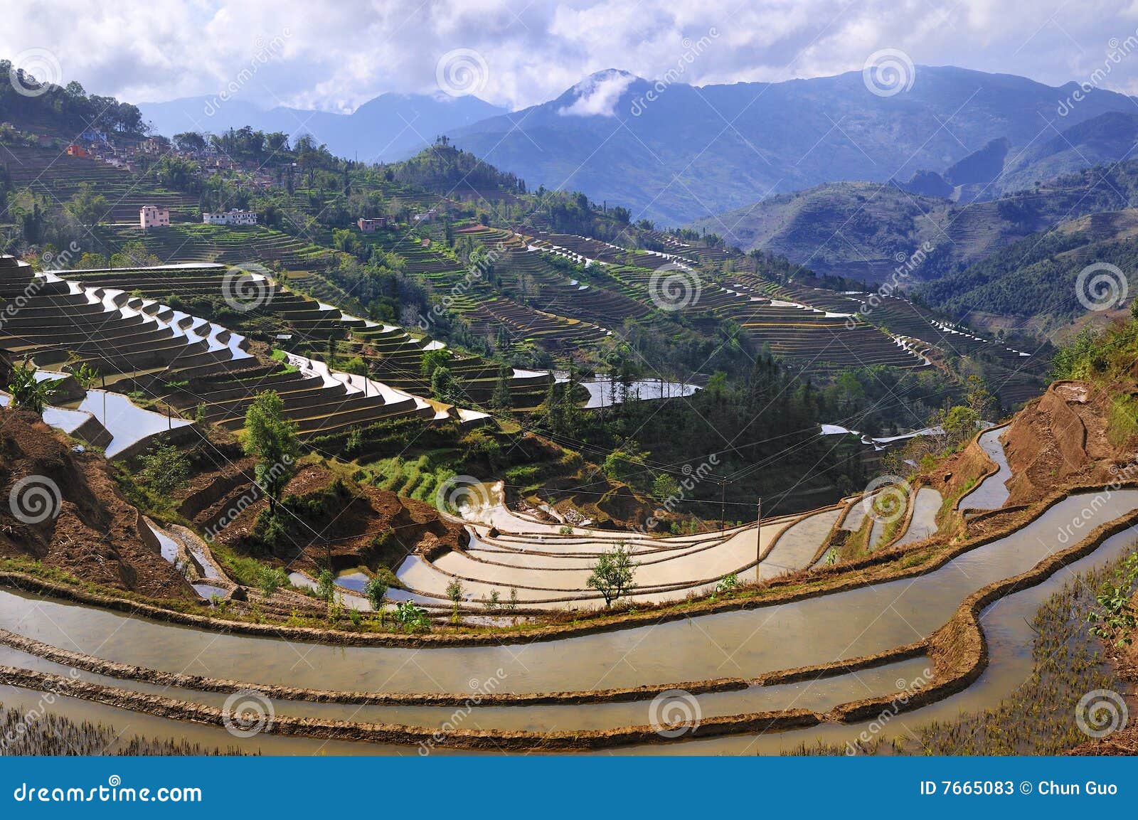 China Yunnan Hani Terrace stock image. Image of wonders - 7665083