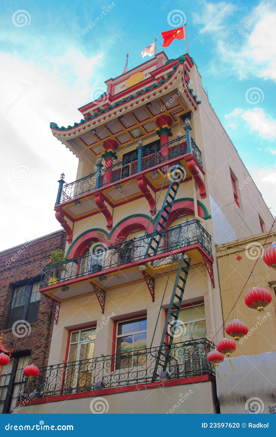 Chinatown building stock photo. Image of downtown, city - 23597620