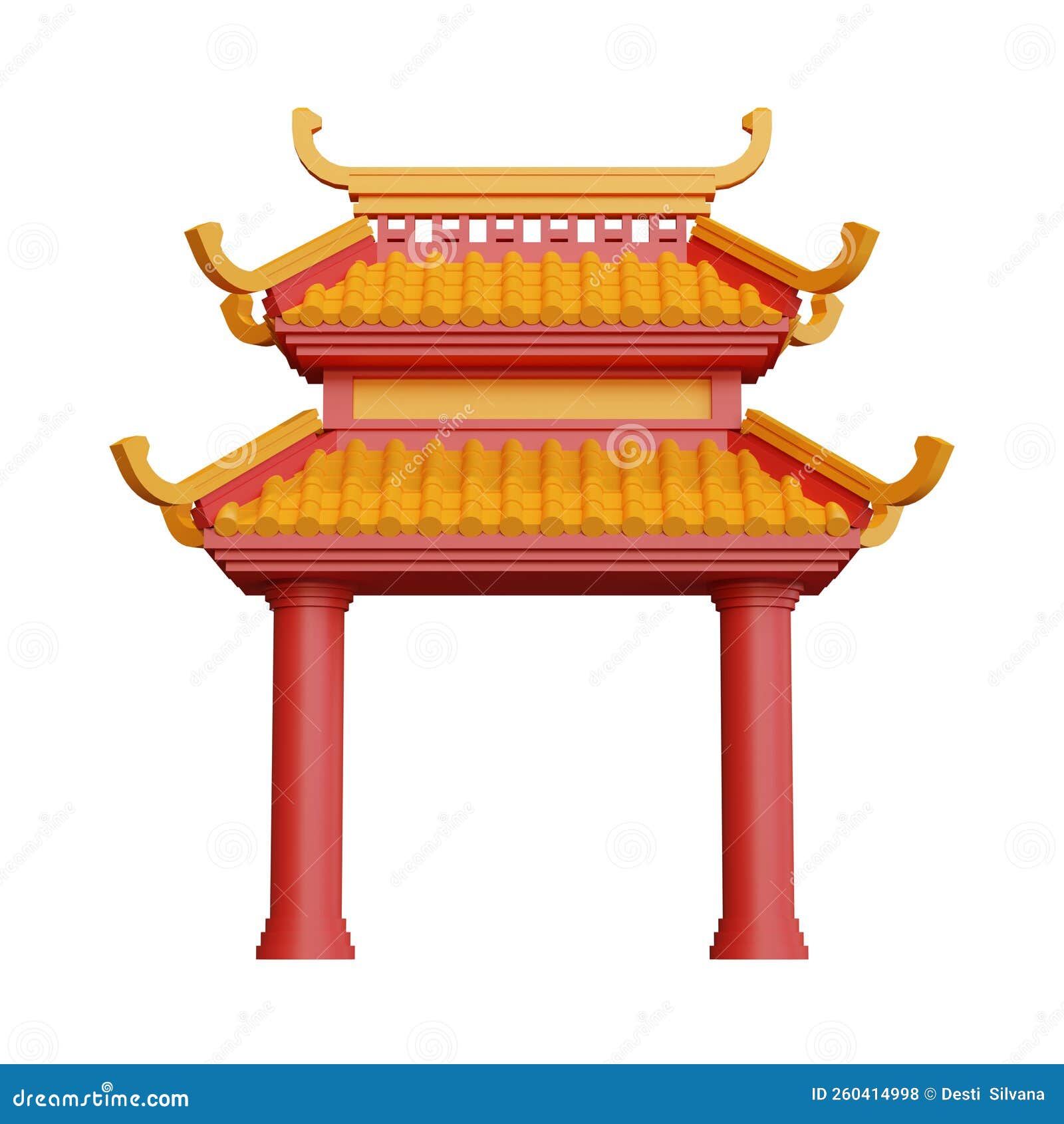Chinatown Gate 3D Render Illustration Element 01 Stock Photo ...