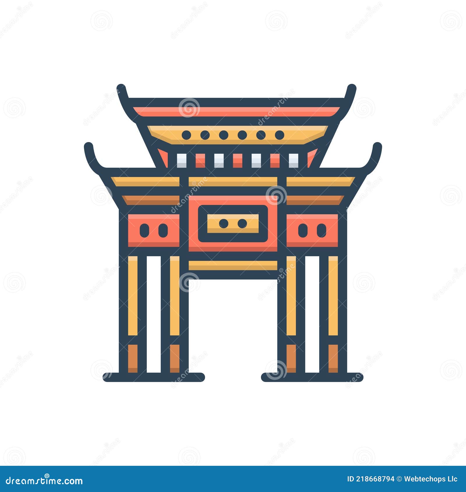 Color Illustration Icon for Chinatown, Town and Tourism Stock ...