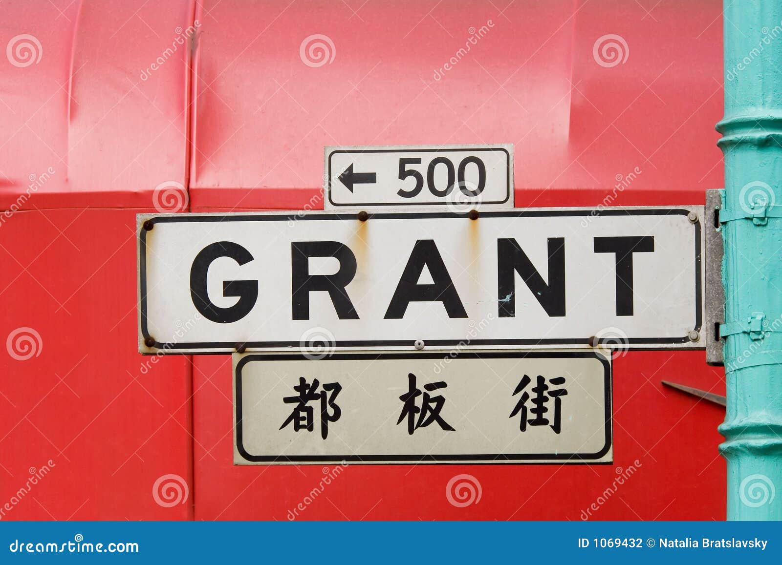 Chinatown street sign stock photo. Image of blue, travel - 1069432