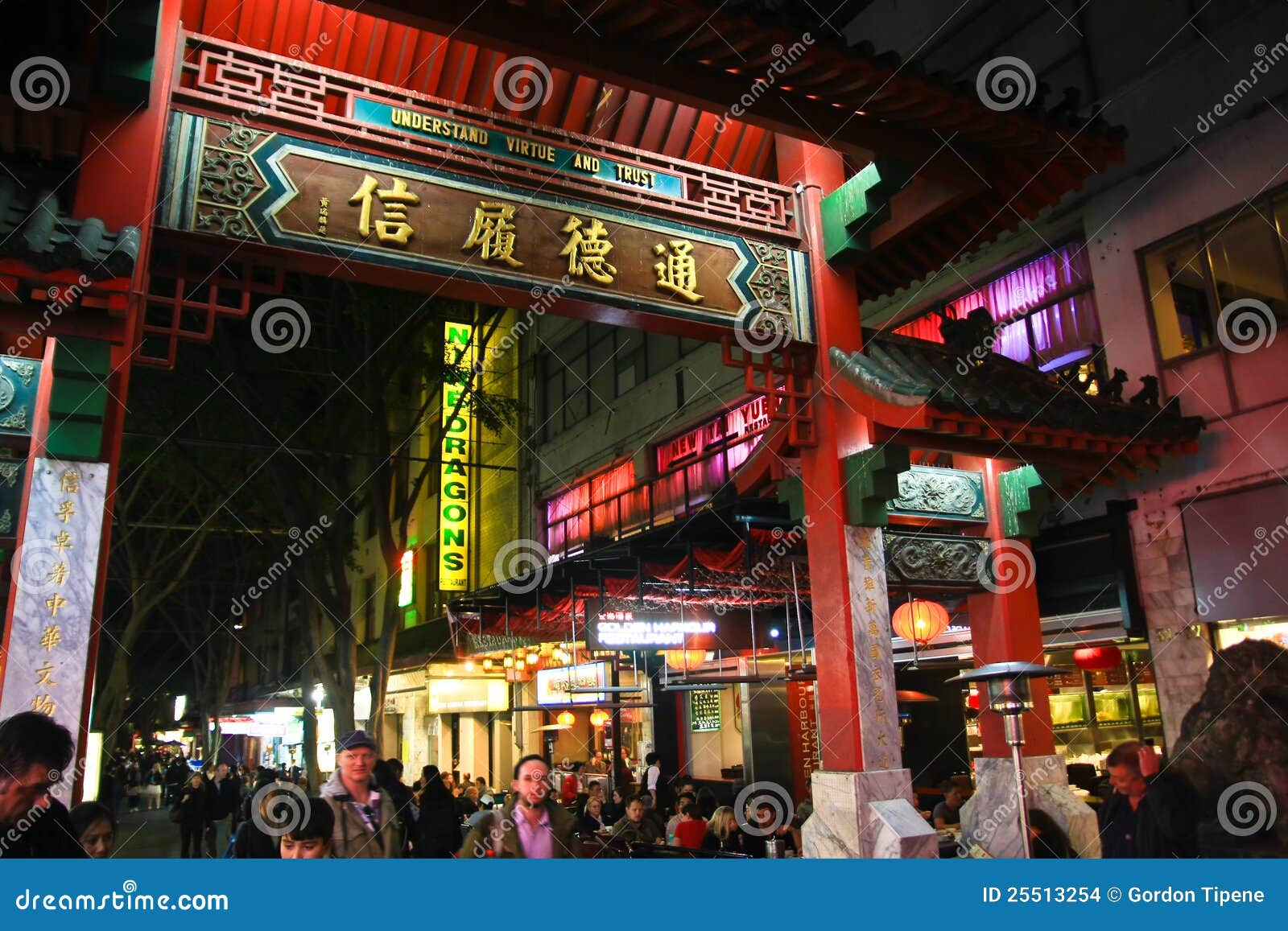 Chinatown in Sydney Australia, at Night. Editorial Stock Image - Image ...
