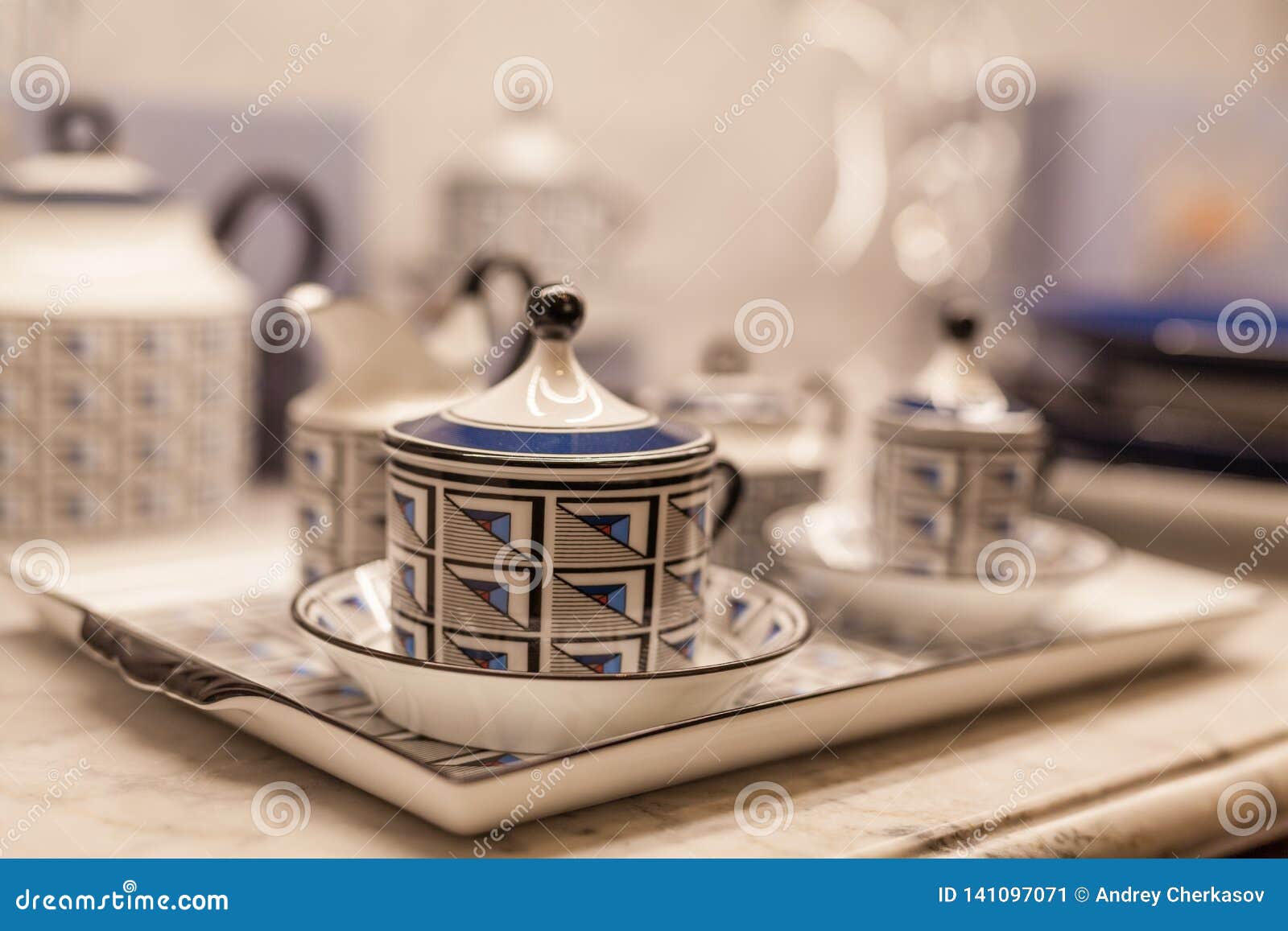 Chinaware in the kitchen stock image. Image of vintage - 141097071