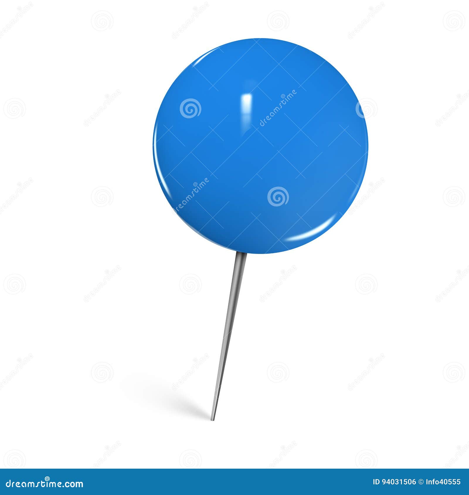 Chincheta Azul Contra El Fondo Blanco Foto de archivo - Imagen de ...