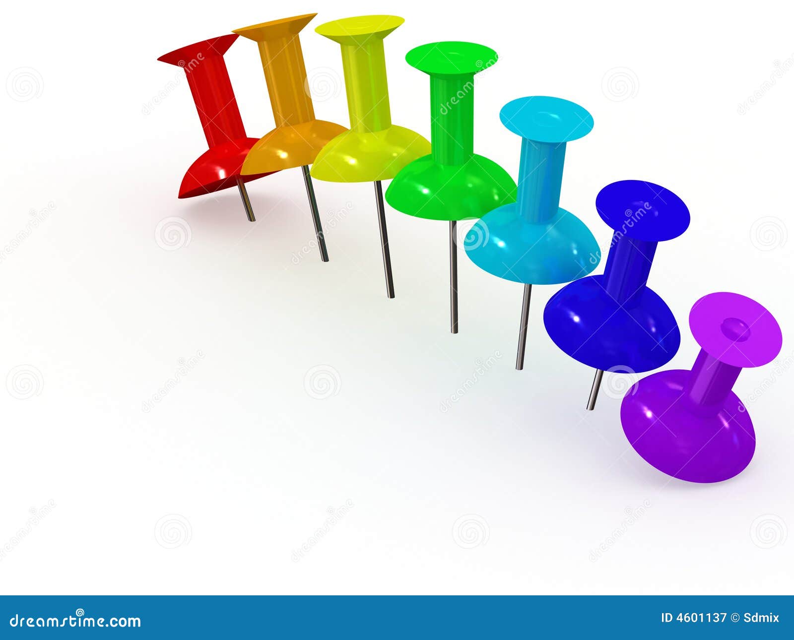 Chincheta del arco iris 3d imagen de archivo. Imagen de rainbow - 4601137