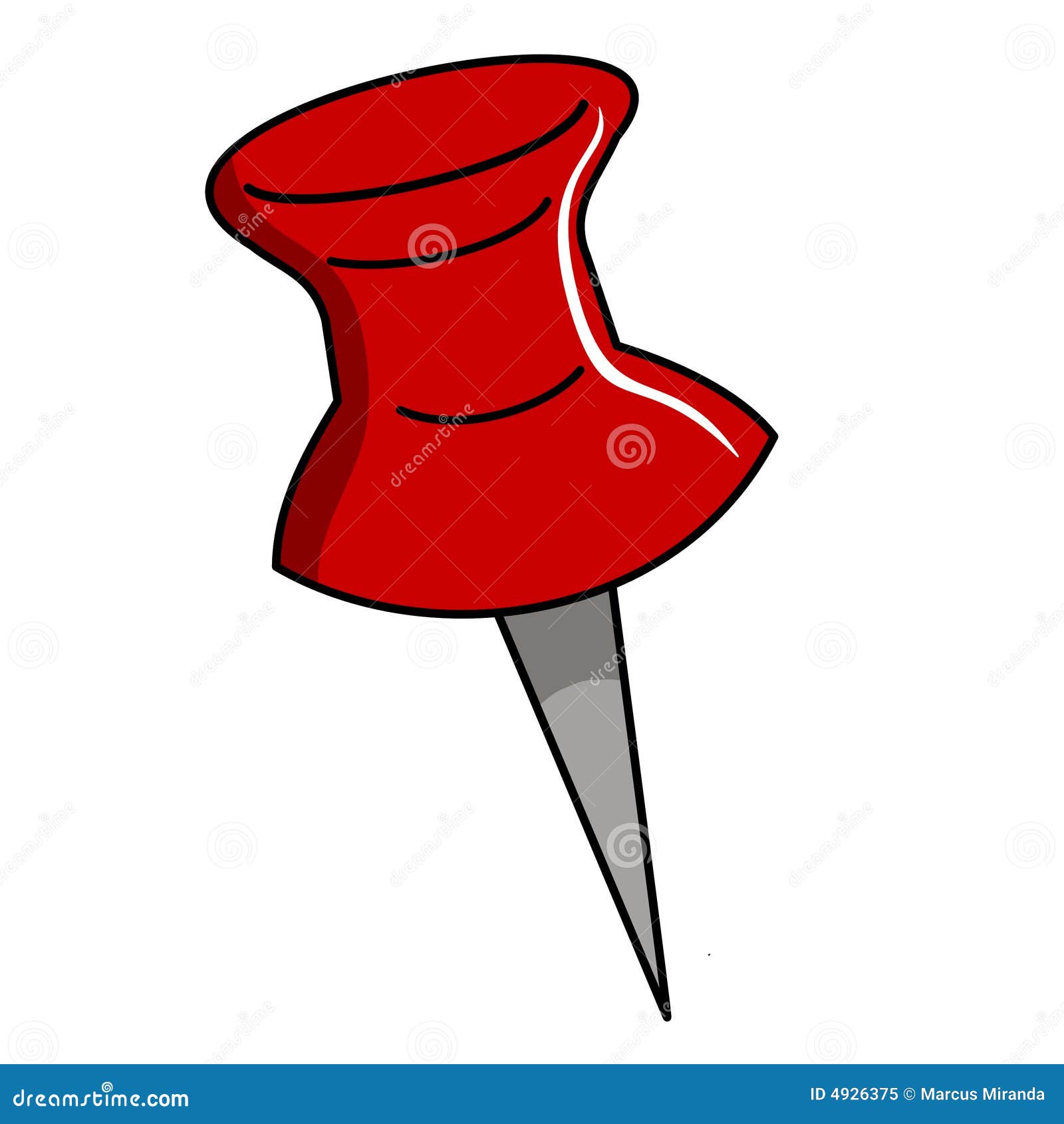 Chincheta roja ilustración del vector. Ilustración de sostenido - 4926375
