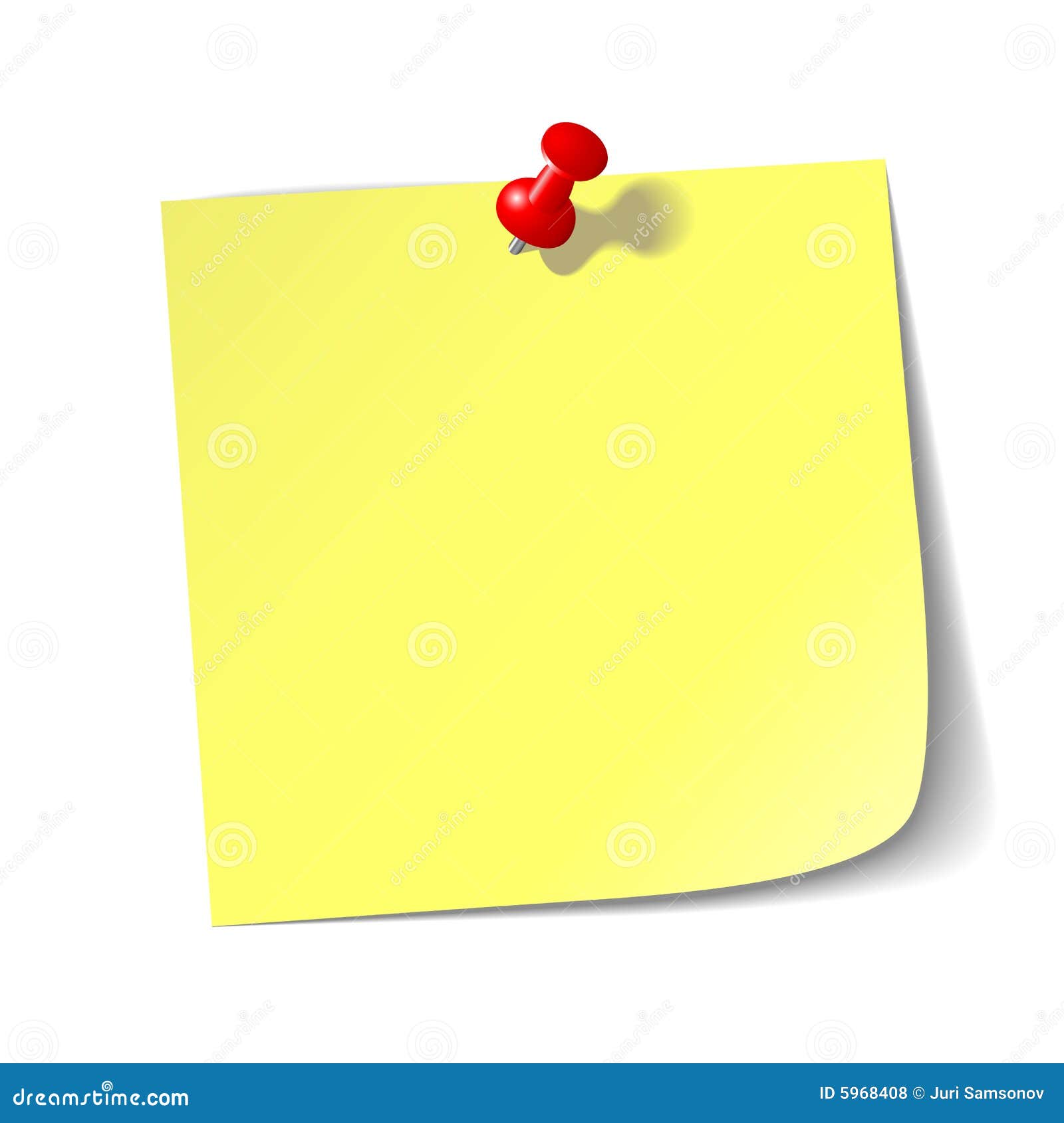 Chincheta Roja Con La Hoja De Papel. Ilustración del Vector ...