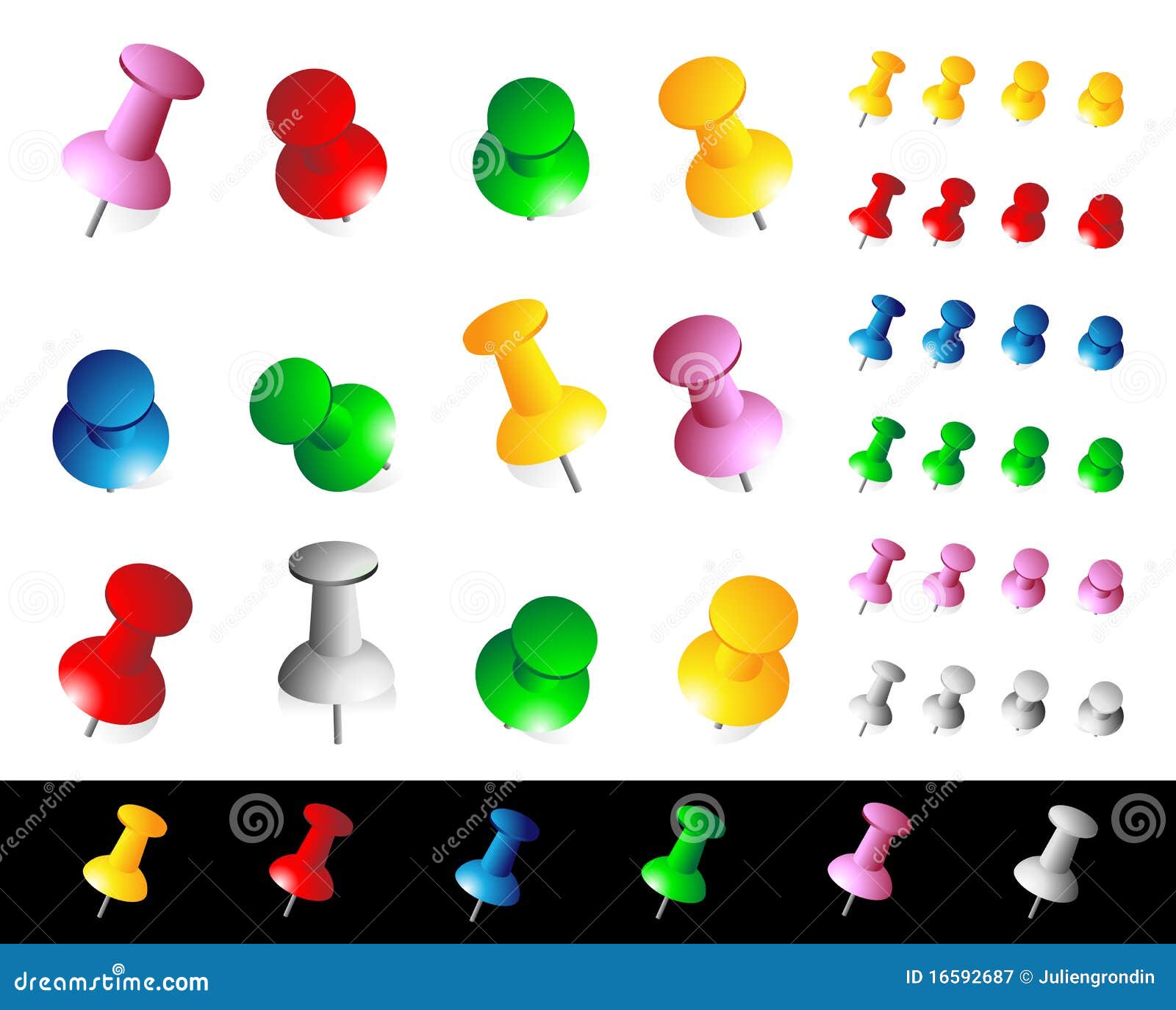 Chinchetas coloridas ilustración del vector. Ilustración de contactos ...