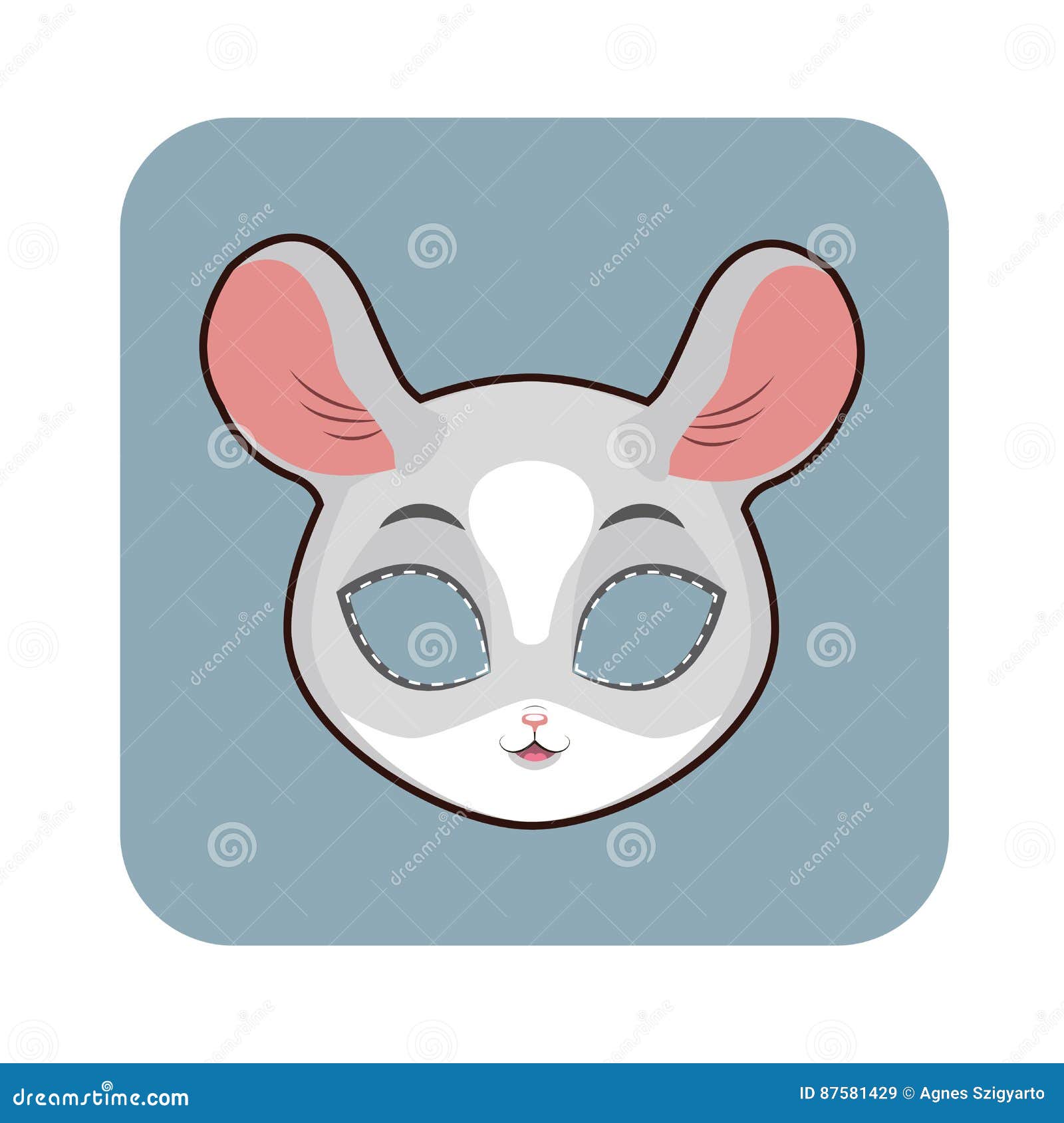 Chinchilla Mask for Various Festivities, Parties Stock Vector ...