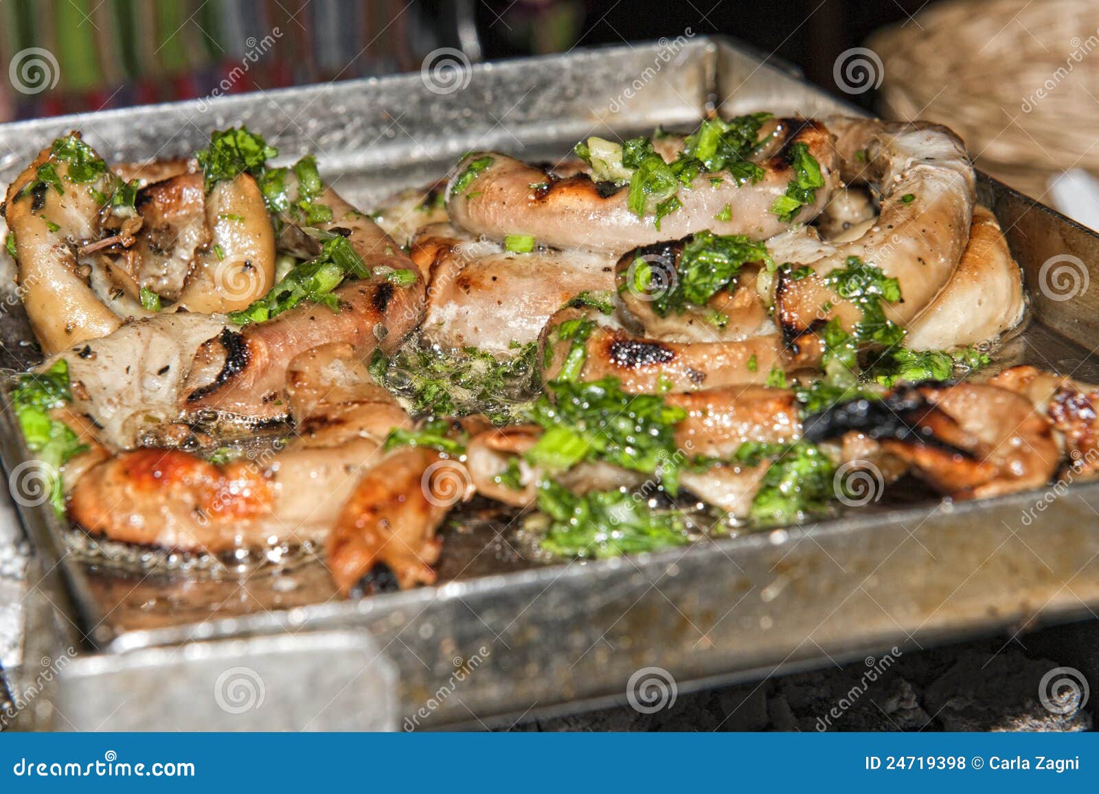 Chinchulin with Chimichurri Stock Photo - Image of traditional ...