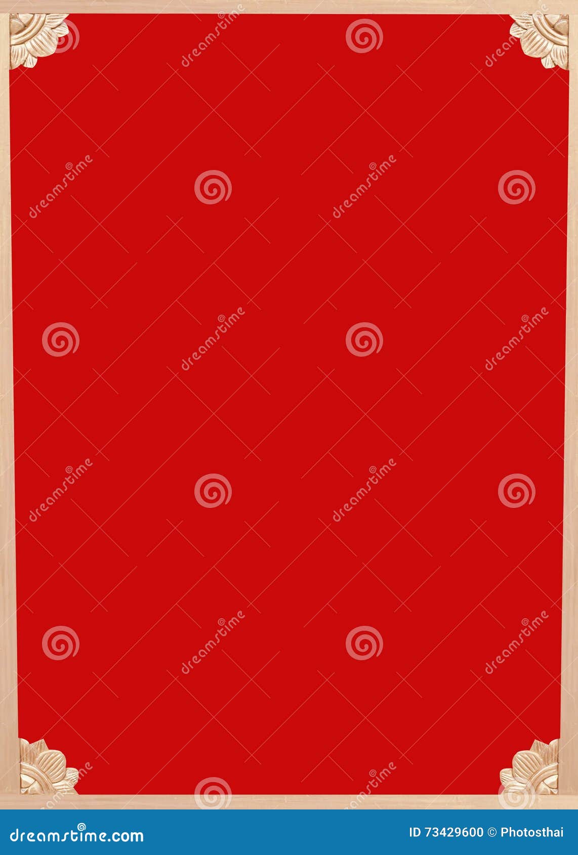 Chinees kader op rood hout stock foto. Image of thailand - 73429600