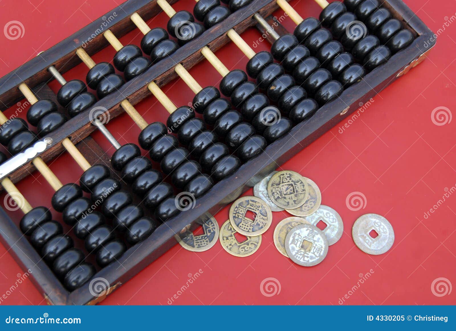 Chinese Abacus with Antique Chinese Coins Stock Image - Image of ...