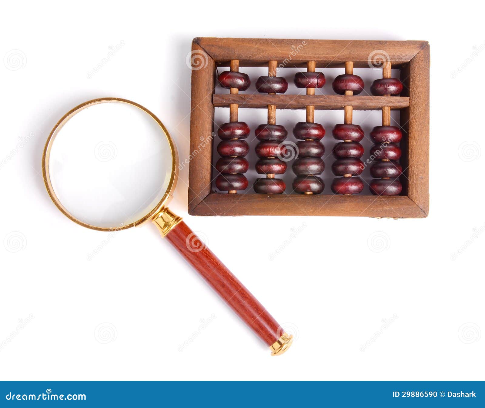 Chinese Abacus and Magnifying Glass Stock Photo - Image of enlarge ...