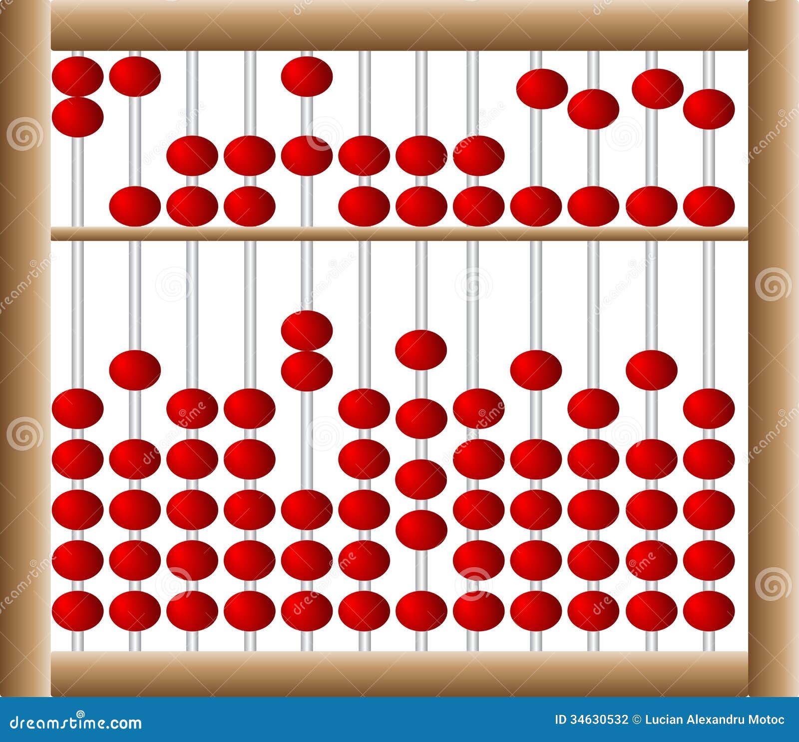 Chinese Abacus stock vector. Illustration of white, counting - 34630532