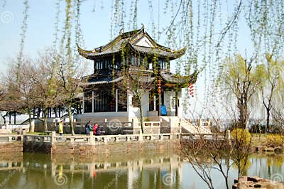 Chinese acient house stock photo. Image of spring, lake - 6376086