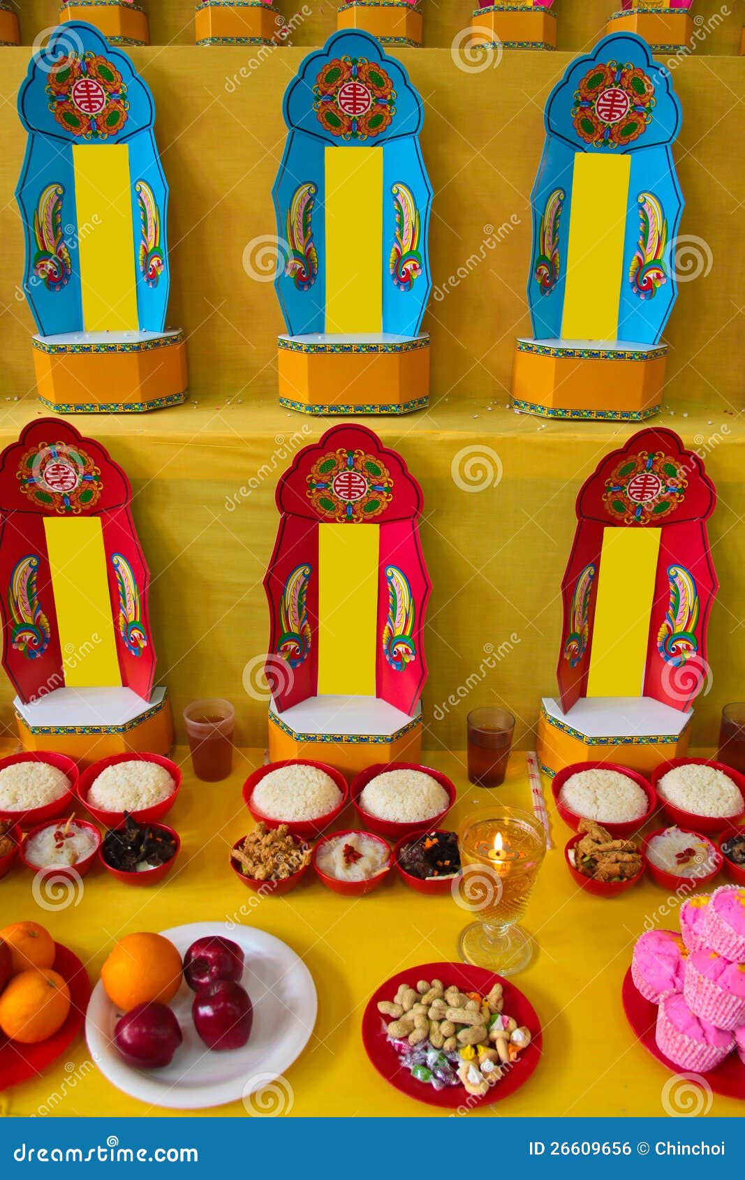Chinese Ancestor Offering Ceremony Stock Photo - Image of oriental ...