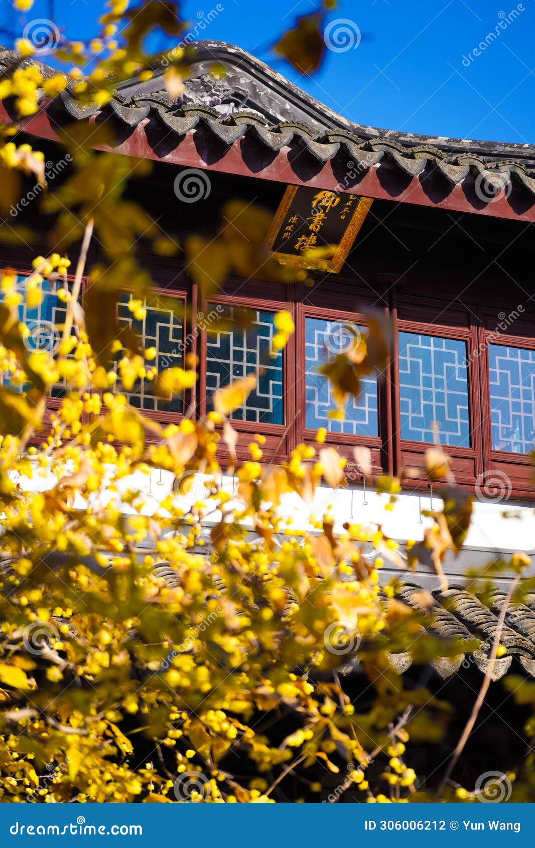 Chinese Ancient Architecture and Winter Plum Blossoms Stock Photo ...