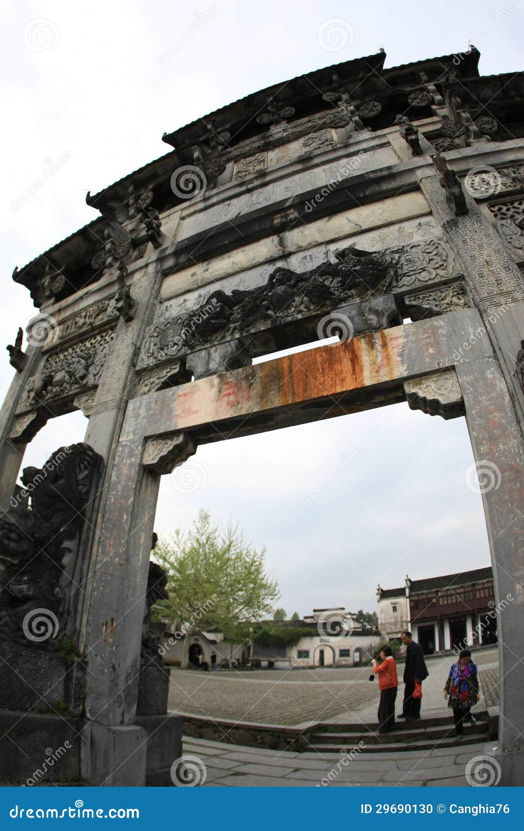Chinese ancient archway editorial image. Image of huangshan - 29690130
