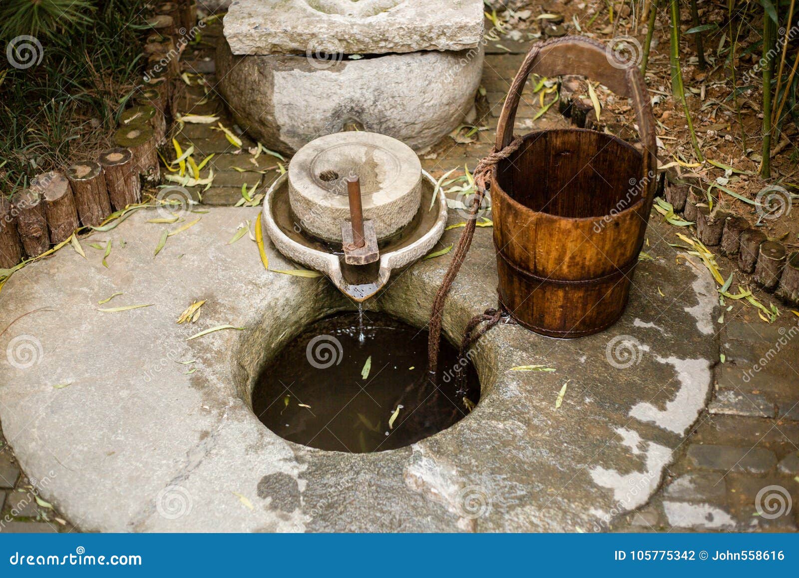 Chinese ancient bucket stock photo. Image of medieval - 105775342