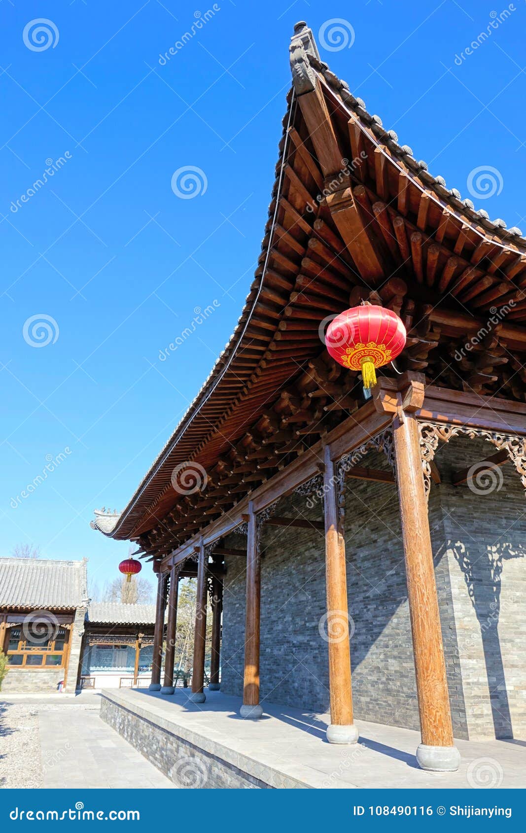 Chinese ancient building stock photo. Image of lanterns - 108490116
