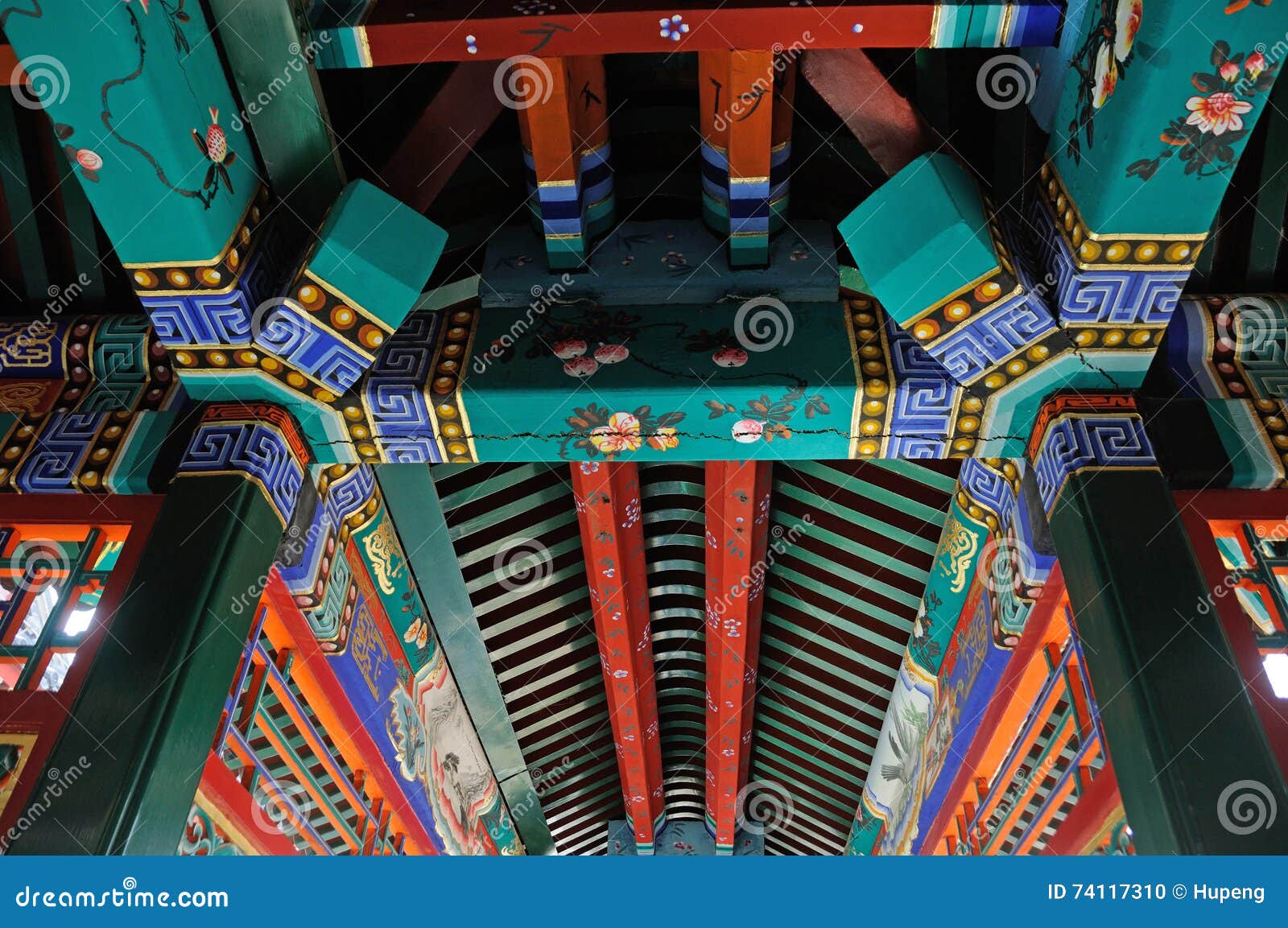 Chinese Ancient Building Interior Stock Photo - Image of colorful ...