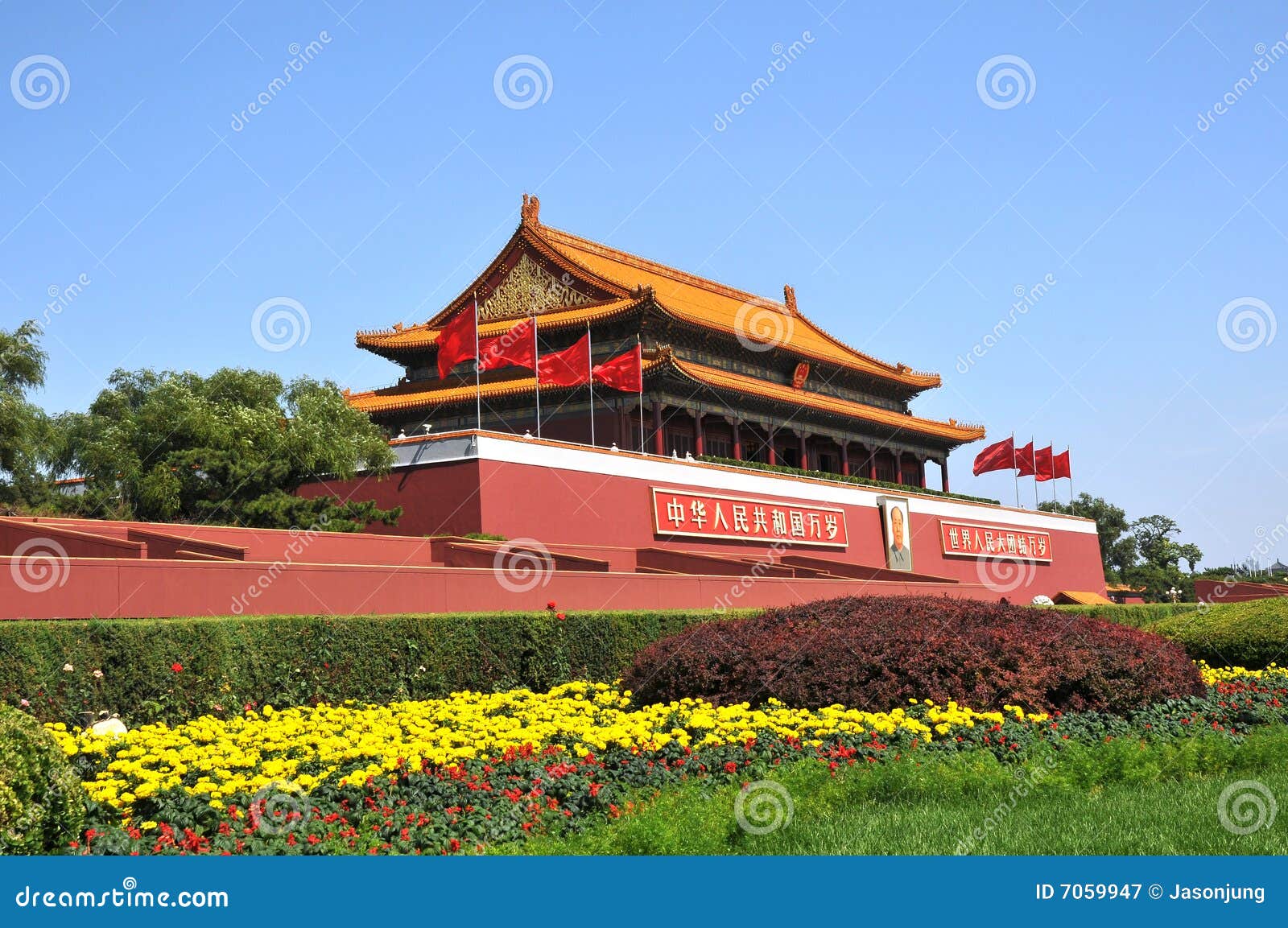Chinese Ancient Building of TianAnMen Gate Stock Image - Image of ...
