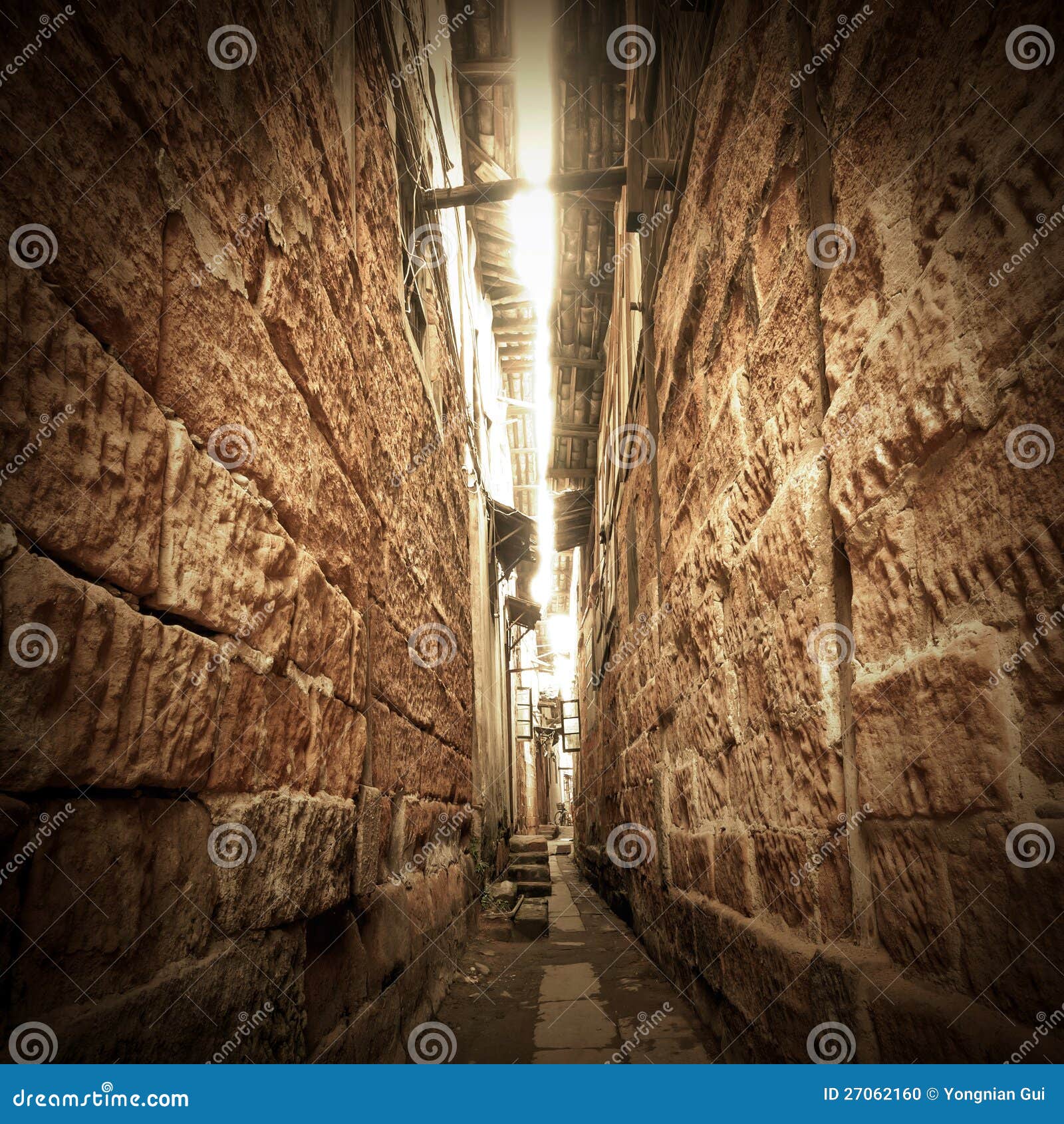 Chinese Ancient Buildings: Alley Stock Photo - Image of rock, ancient ...