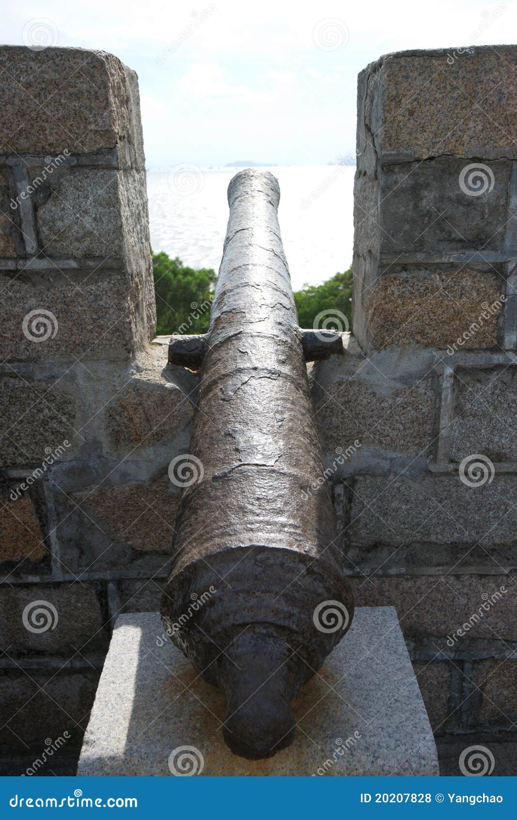 Chinese Ancient Cannon with City Wall Stock Photo - Image of ancient ...