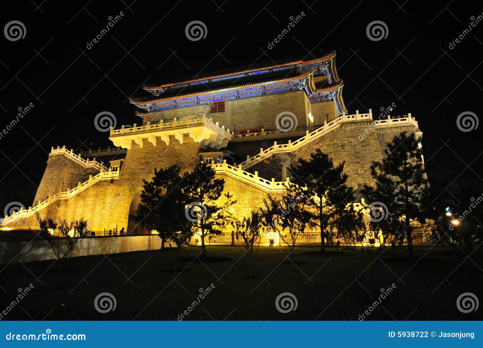 Chinese ancient castle stock photo. Image of travel, night - 5938722