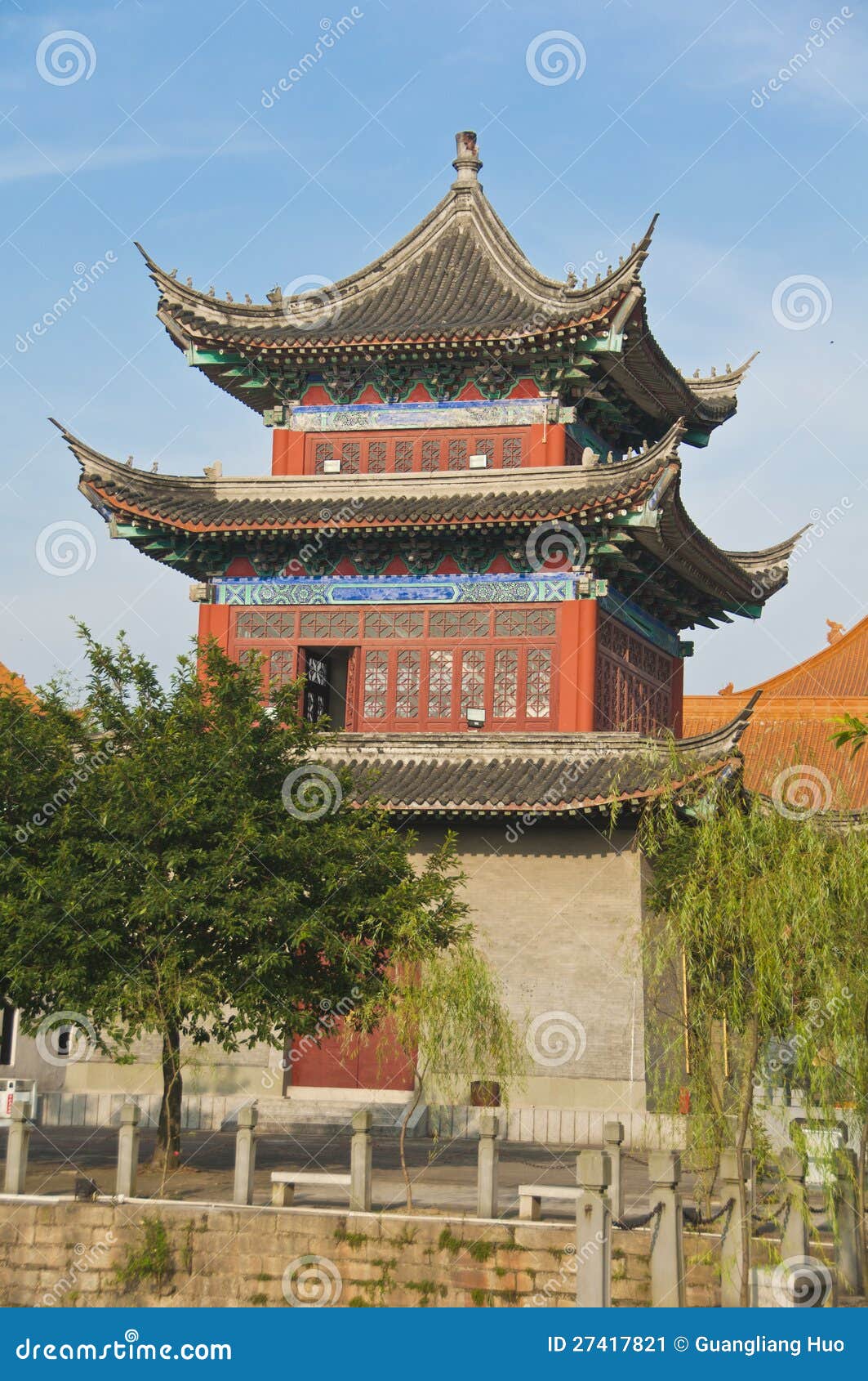Chinese Ancient High Building Stock Image - Image of ancient, protected ...