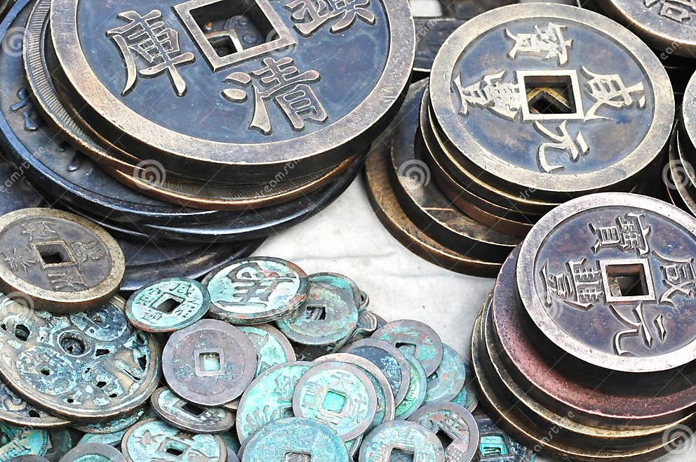 Chinese ancient money stock photo. Image of bronze, metal - 10538448