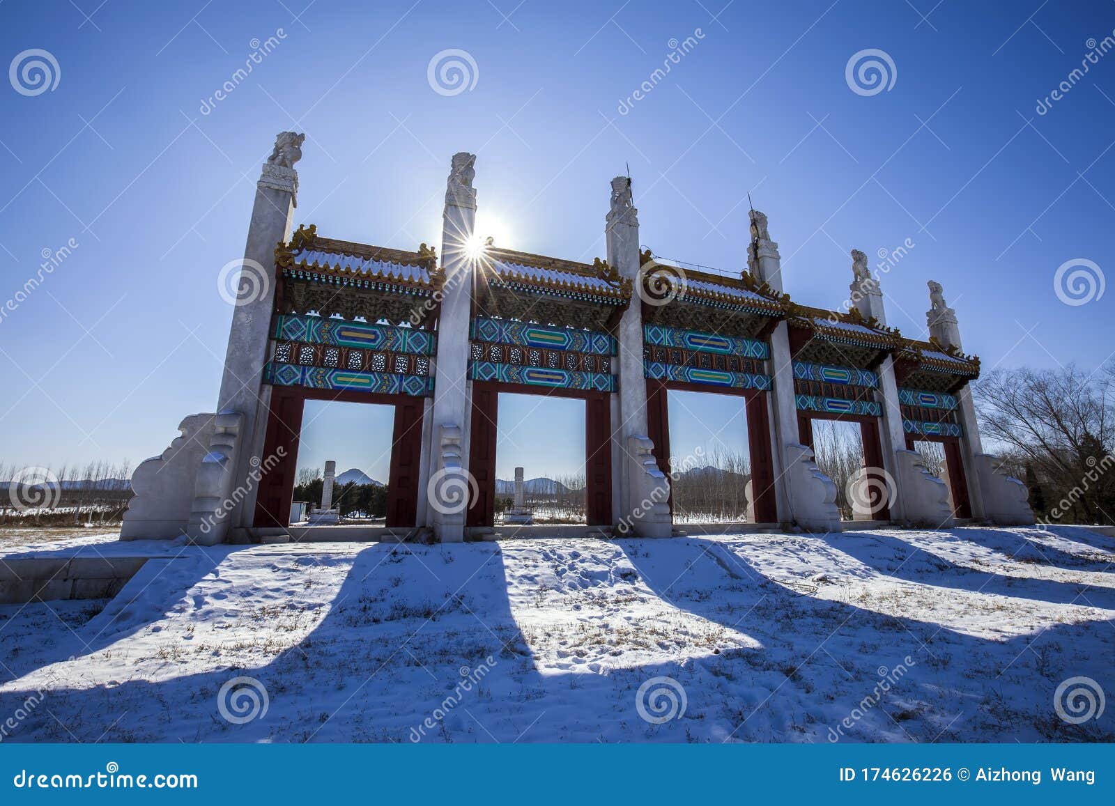 Chinese ancient stone arch stock photo. Image of qing - 174626226