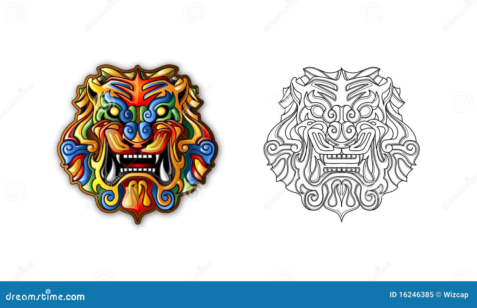 Chinese Ancient Style Tiger Mask Royalty Free Stock Photo - Image: 16246385