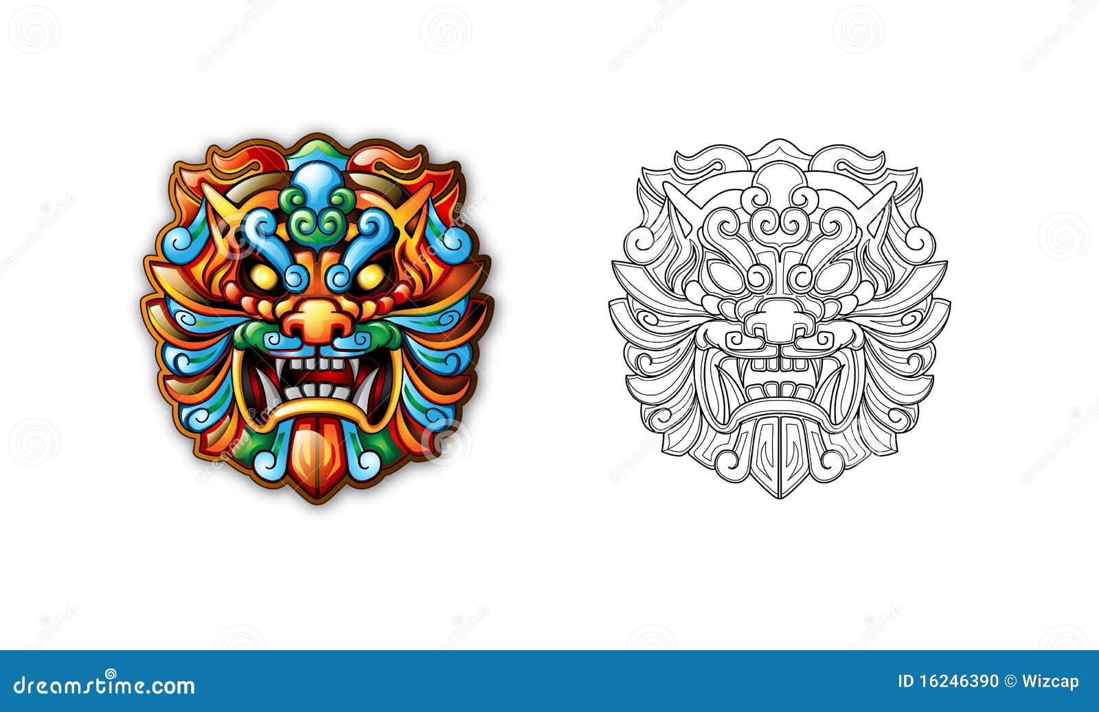 Chinese Ancient Style Tiger Mask Stock Photo - Image: 16246390